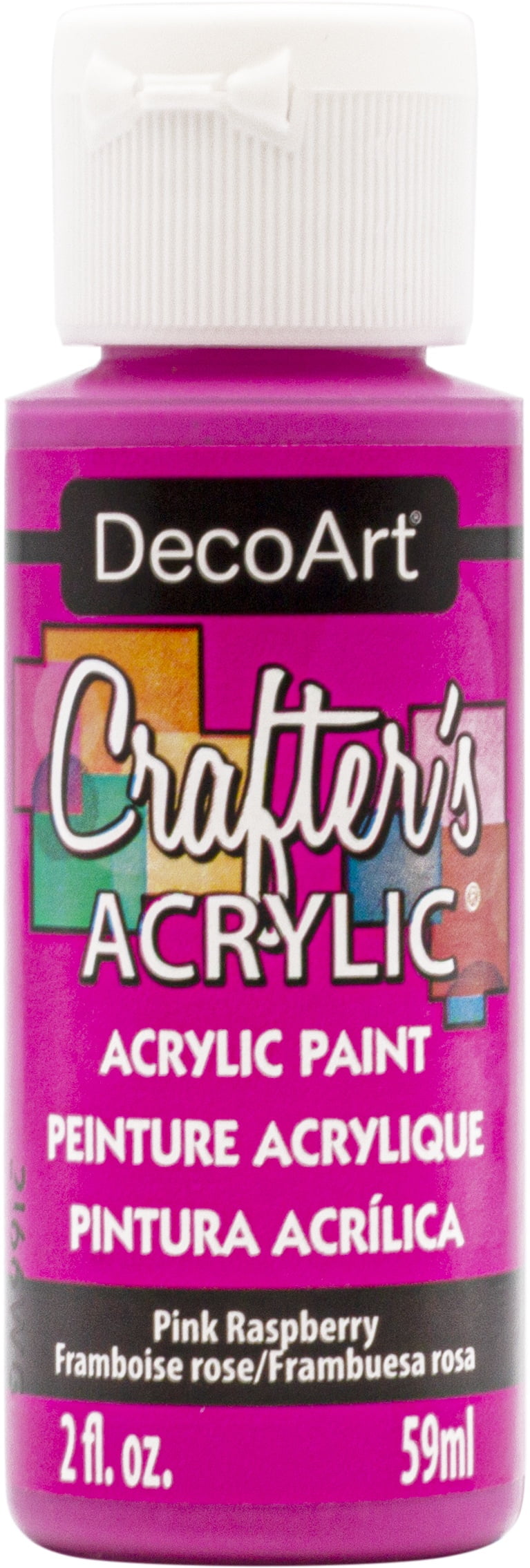 DecoArt Crafter's Acrylic All-Purpose Paint 2oz-Pink Raspberry ...
