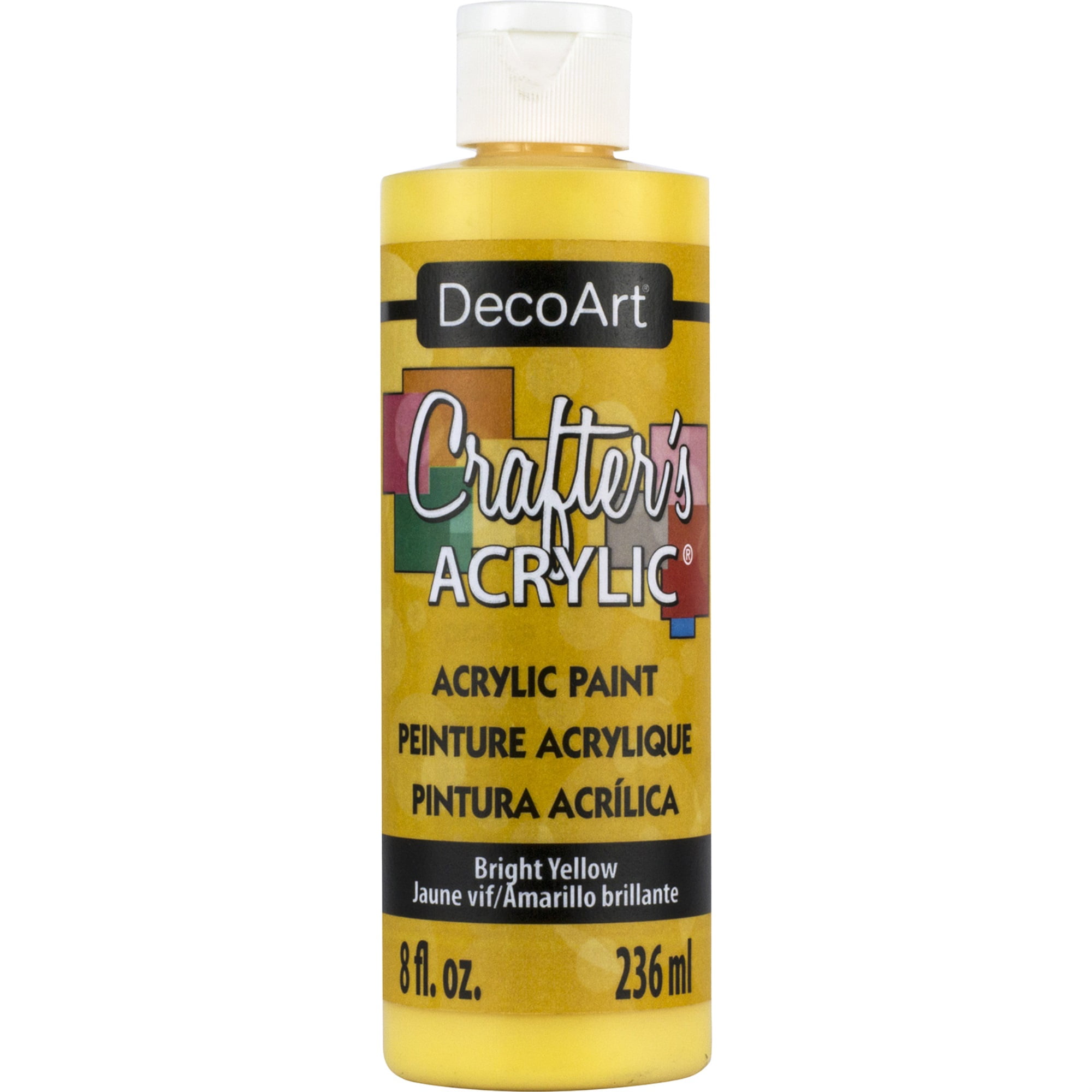 DecoArt Crafter's Acrylic All-Purpose Paint 8oz-Bright Yellow - Walmart.com