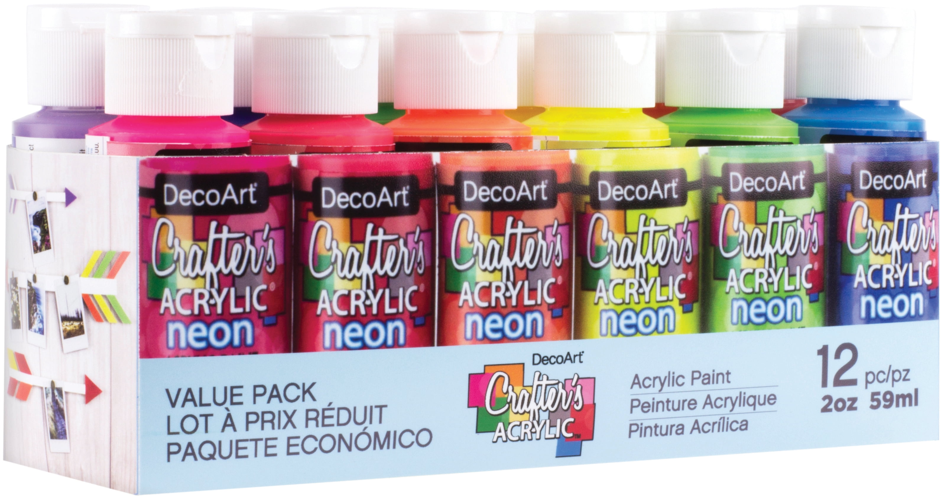Crafters Acrylics Value Pack 12/Pkg-Brights - Walmart.com