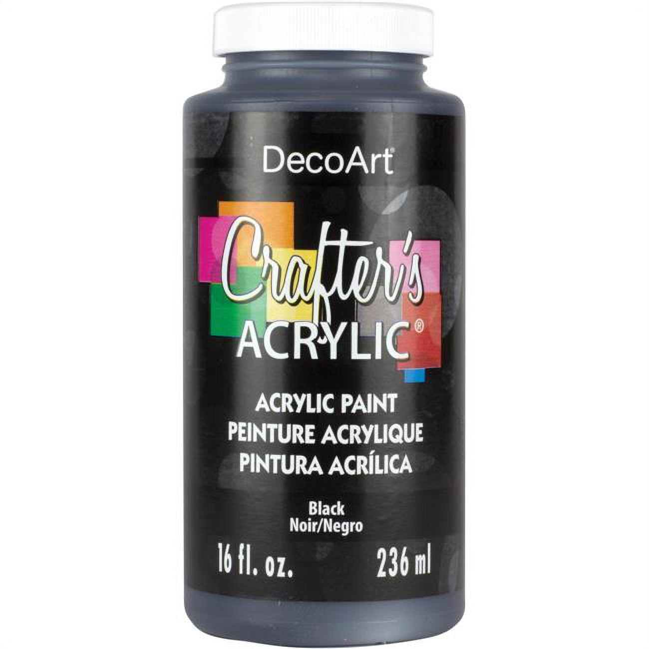 DecoArt Crafter's Acrylic Paint 16oz-Black - Walmart.com