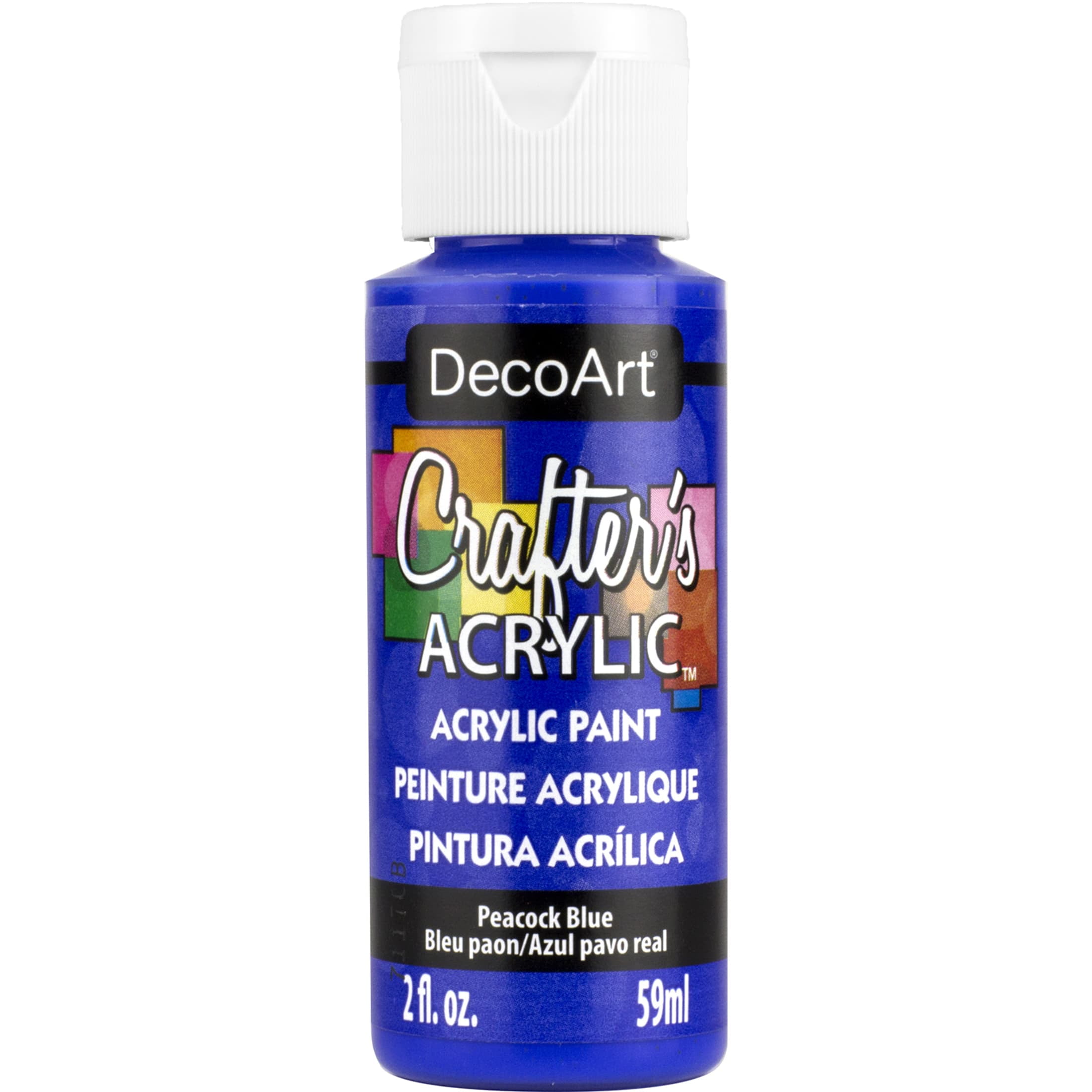 DecoArt Crafter's Acrylic Paint, 2 oz., Peacock Blue - Walmart.com