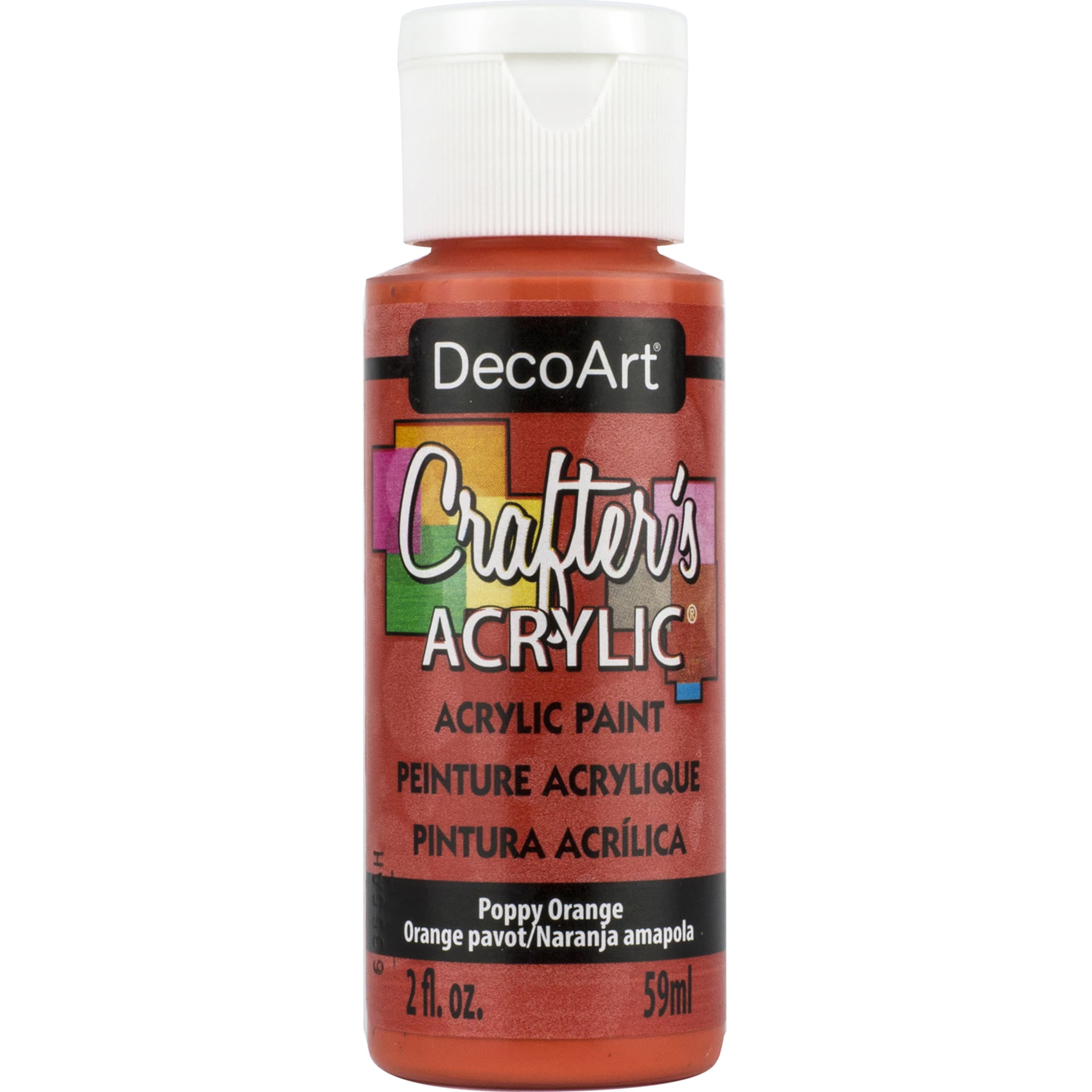 DecoArt Crafter's Acrylic Paint, 2 oz., Poppy Orange - Walmart.com