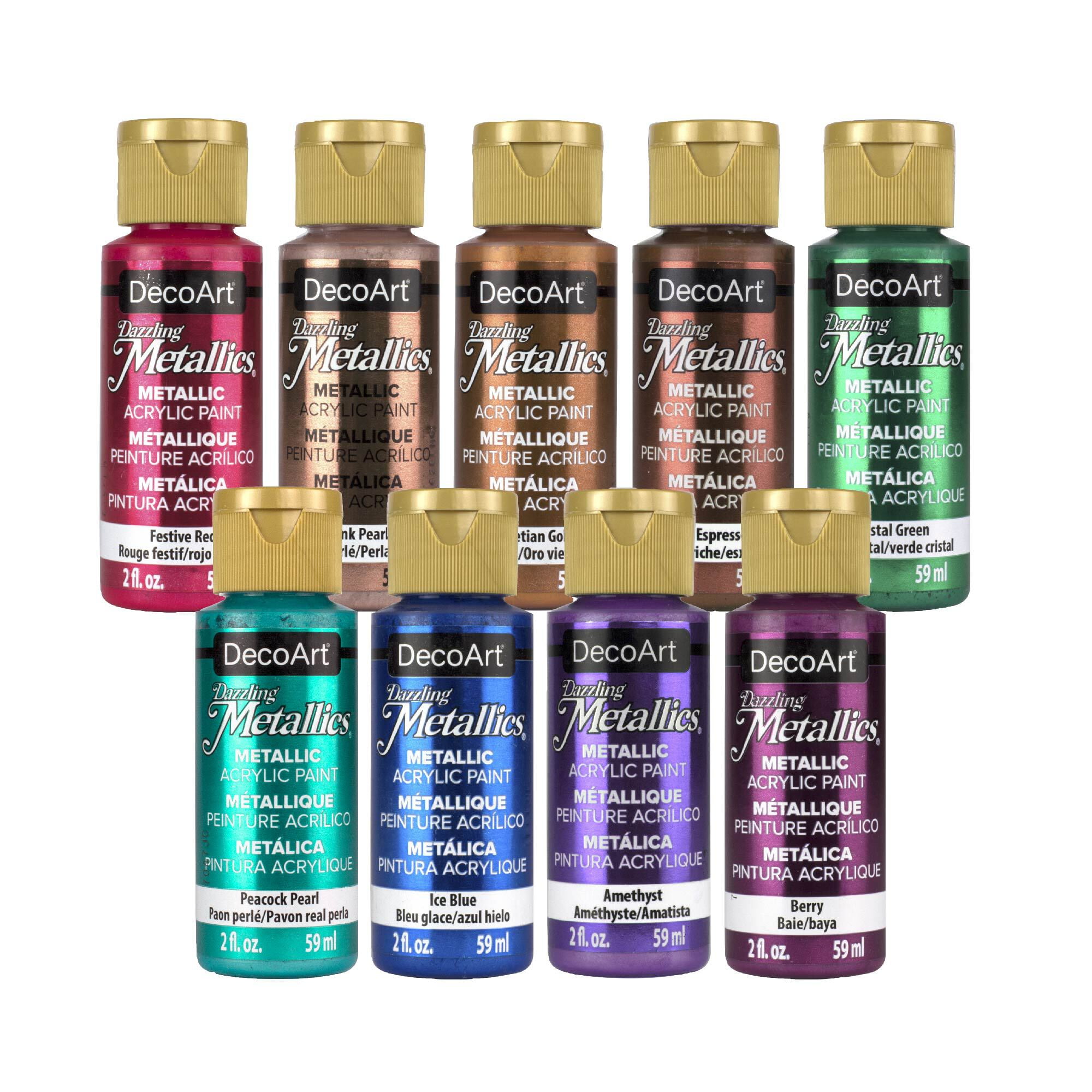 DecoArt Dazzling Metallics Bold Metallics Acrylic Paint Set, 9 Colors ...