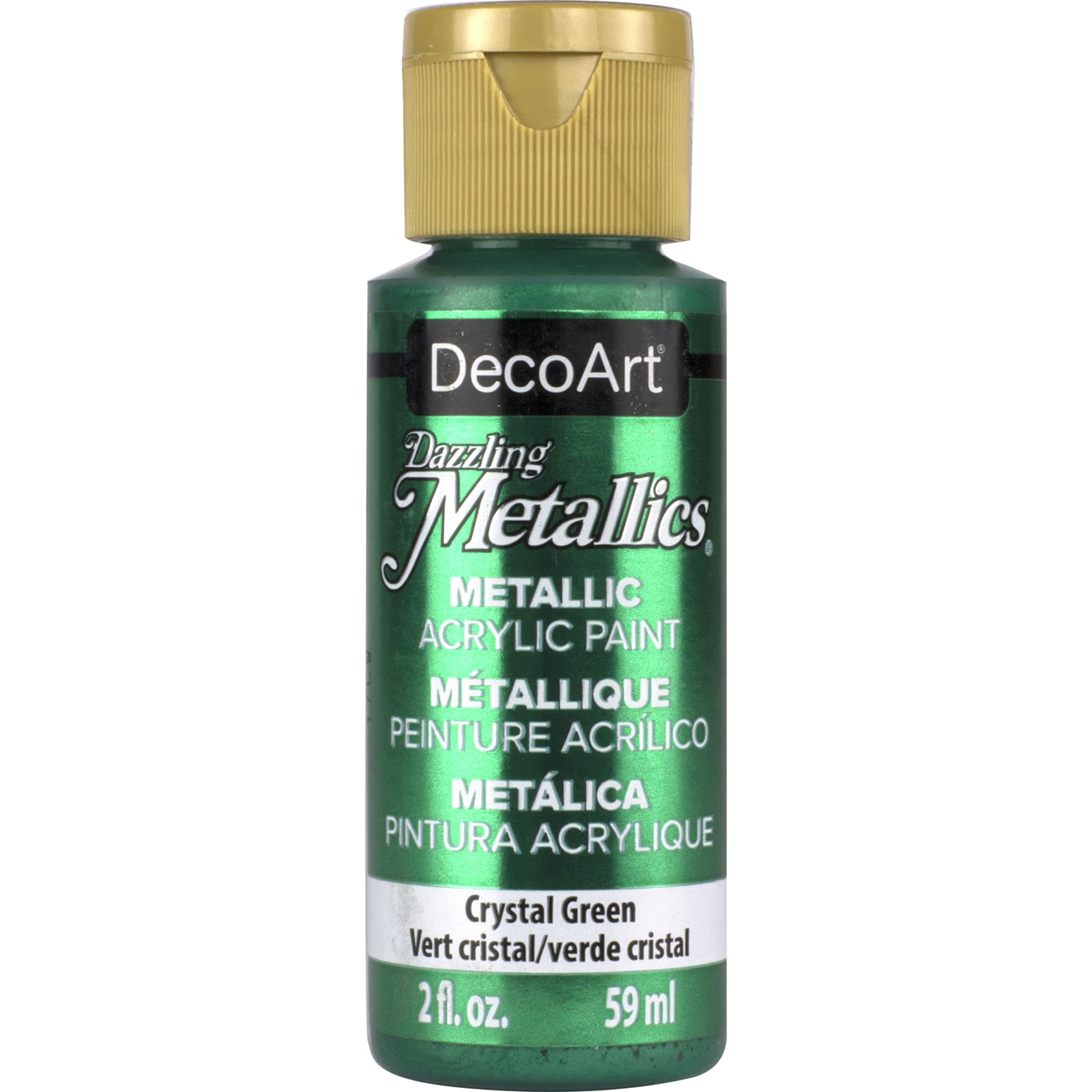 DecoArt, Dazzling Metallics Acrylic Color, 2 oz., Crystal Green ...