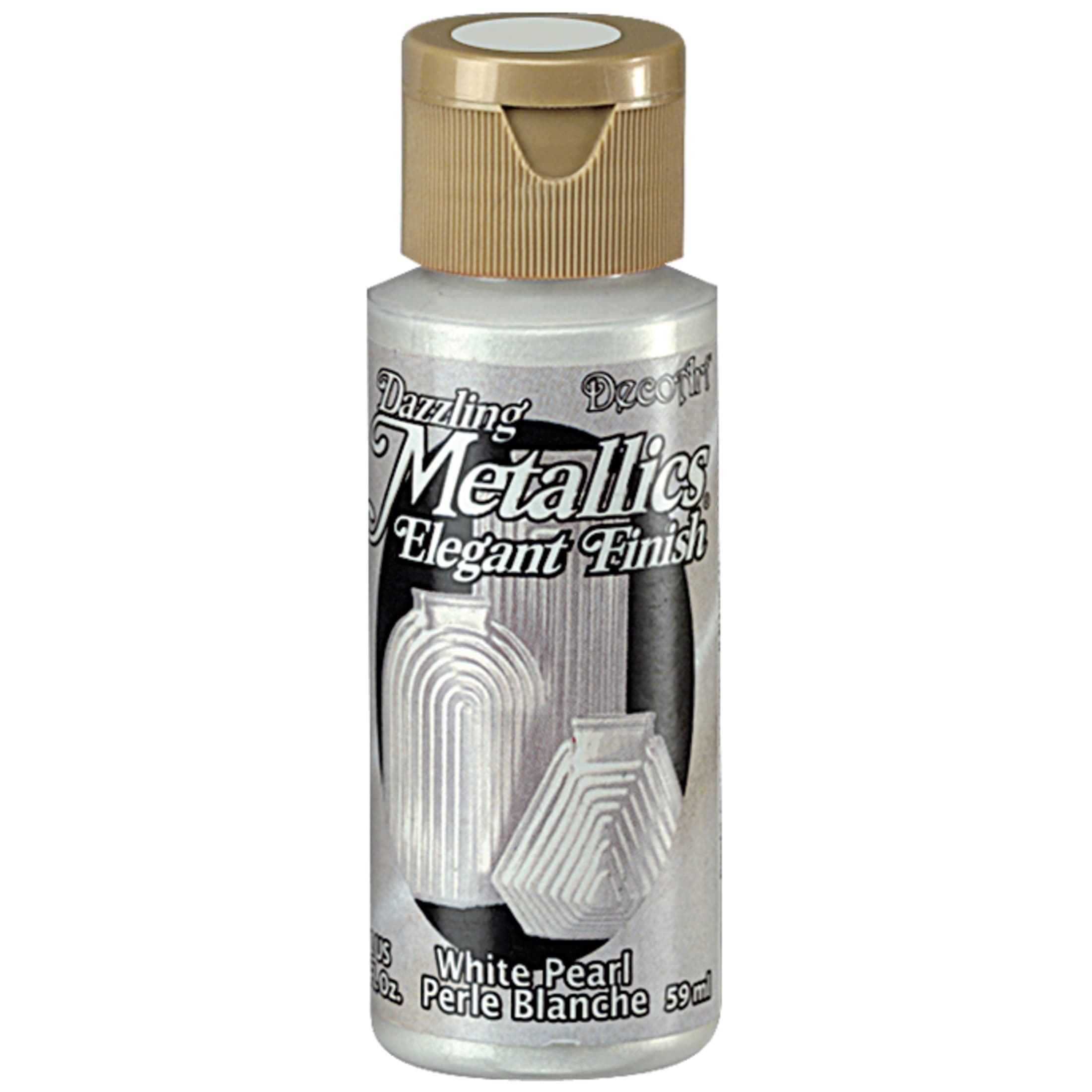 DecoArt Dazzling Metallics Acrylic Color, 2 oz., White Pearl - Walmart.com