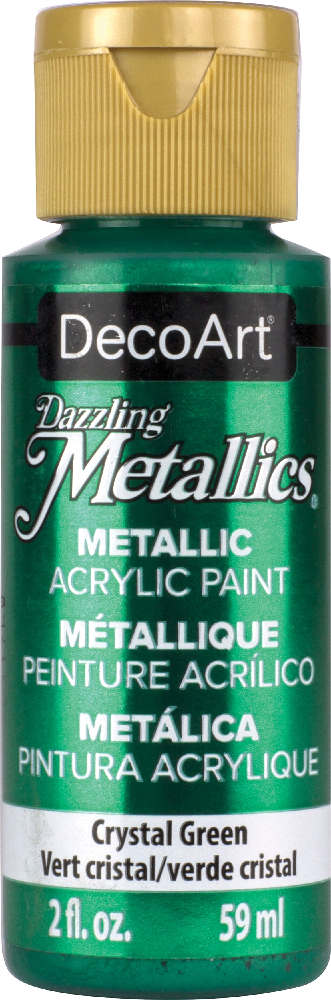 DecoArt Dazzling Metallics Acrylic Paint 2oz-Crystal Green - Walmart.com