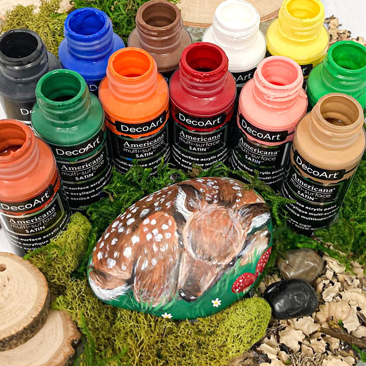 DecoArt Enchanted Forest Acrylic Paint Set – 12-Color Multi-Surface ...