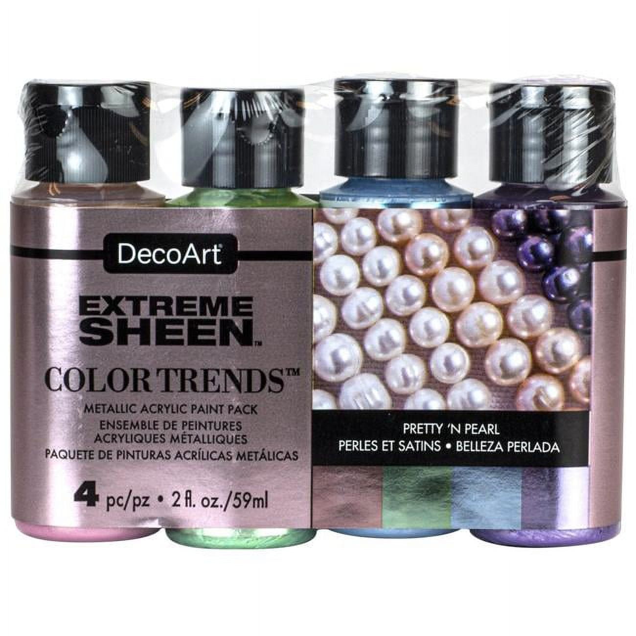DecoArt Extreme Sheen Color Trends Value Pack 4/Pkg-Pretty 'n Pearls ...