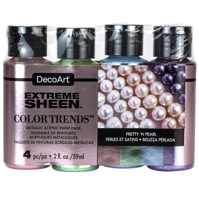DecoArt Extreme Sheen Color Trends Value Pack 4/Pkg-Pretty 'n Pearls ...