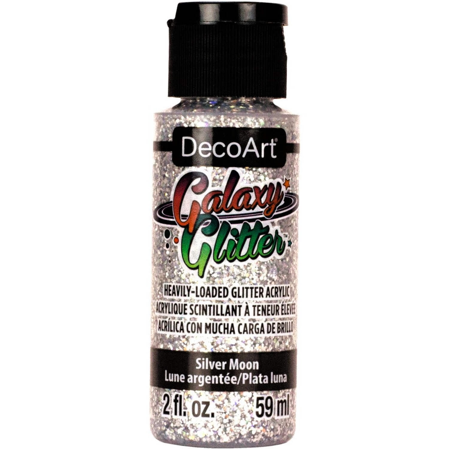 DecoArt Galaxy Glitter Paint - Silver Moon, 2 oz - Walmart.com