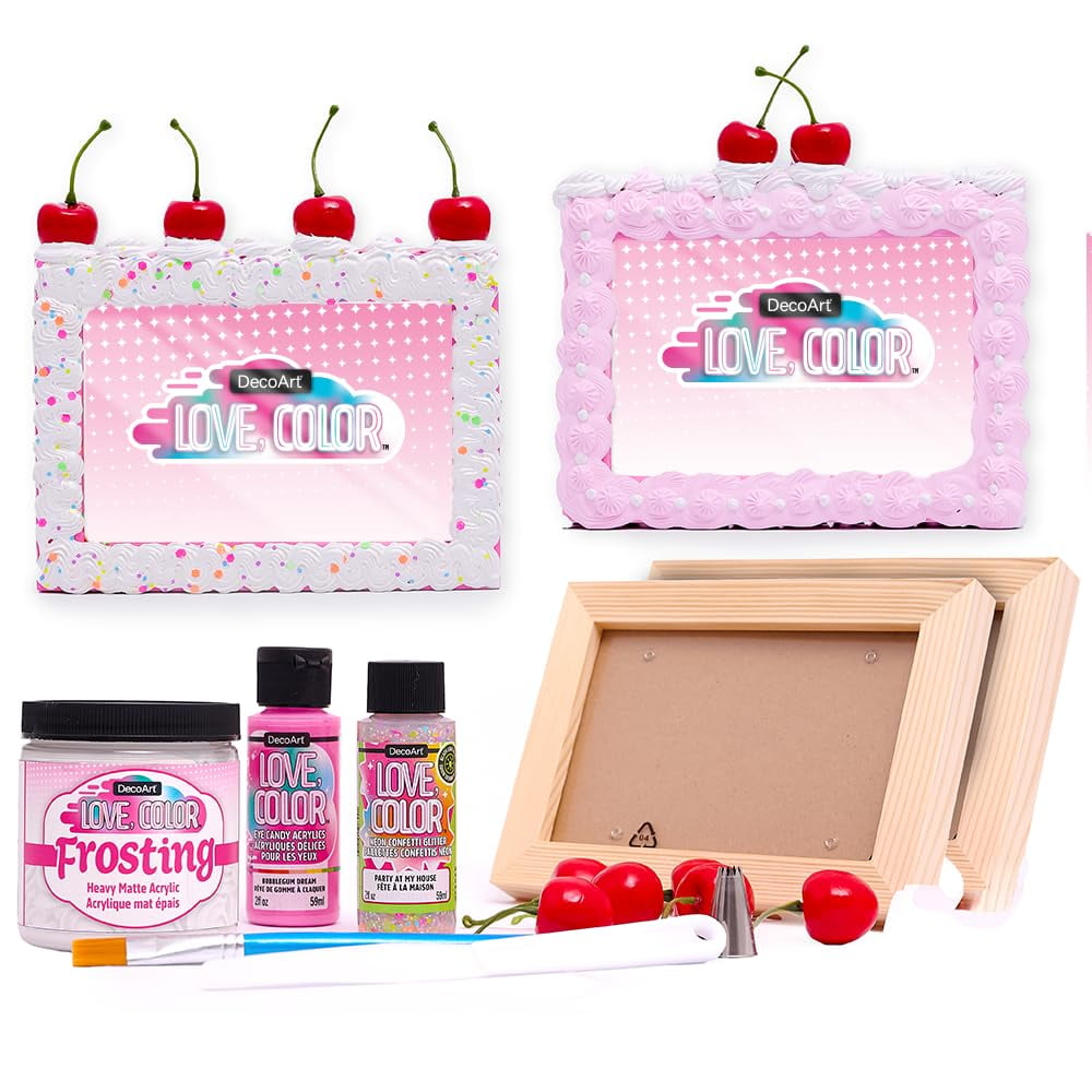 DecoArt Love, Color Frosted Frames Craft Kit: Create 2 Frames ...