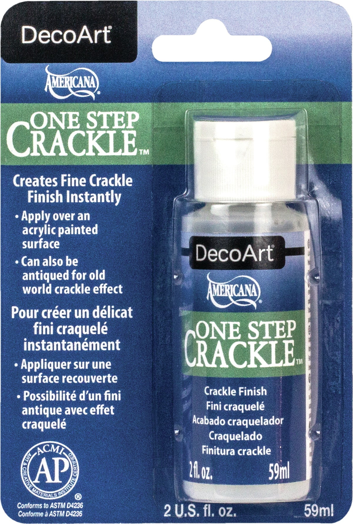 DecoArt One Step Crackle Finish Carded-2oz - Walmart.com