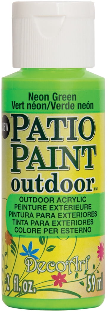 DecoArt Patio Paint, 2 oz., Neon Green - Walmart.com