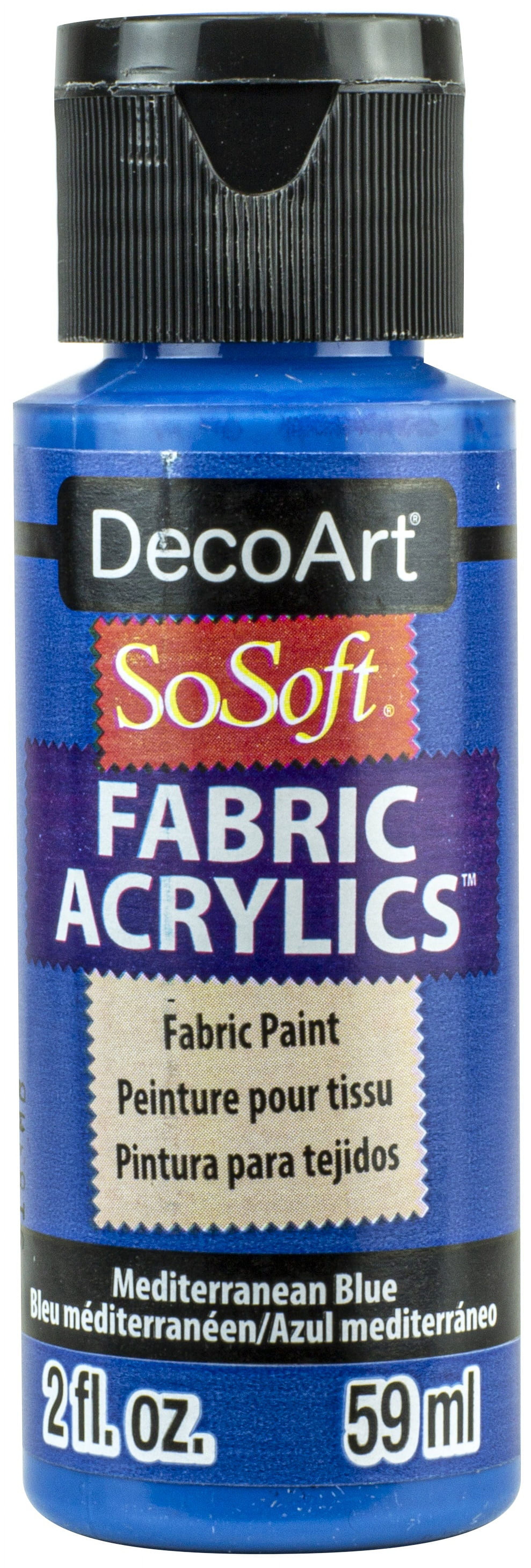 DecoArt SoSoft Fabric Acrylic Paint 2oz-Mediterranean Blue - Walmart.com
