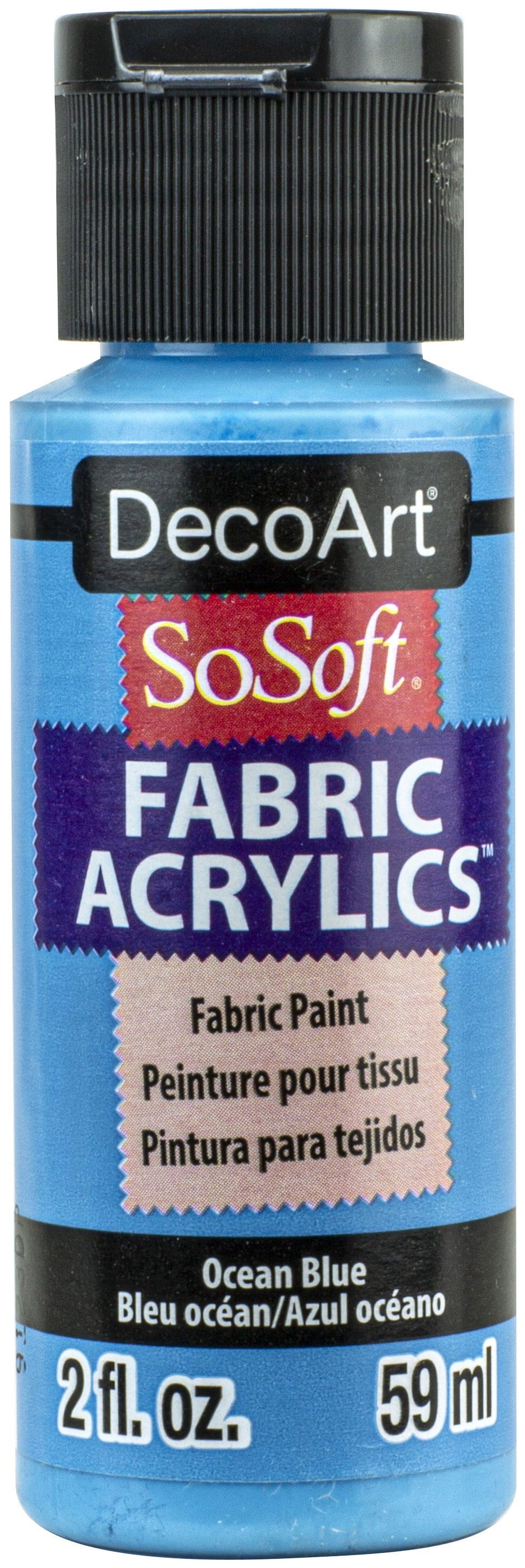 DecoArt SoSoft Fabric Acrylic Paint 2oz-Ocean Blue - Walmart.com