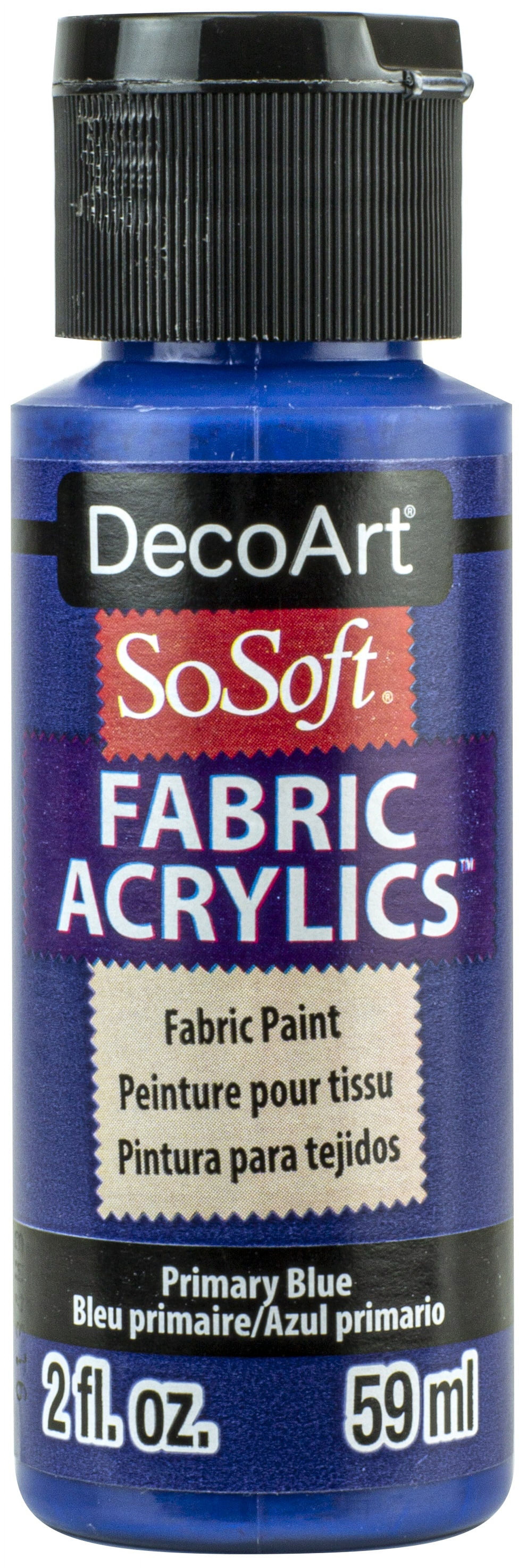 DecoArt SoSoft Fabric Acrylic Paint 2oz-Primary Blue - Walmart.com