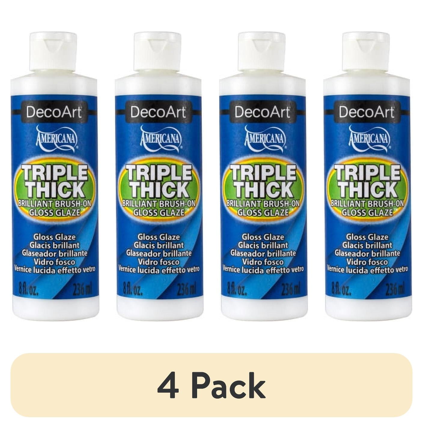 (4 pack) DecoArt Triple Thick Glaze 8oz Gloss Bottle - Walmart.com