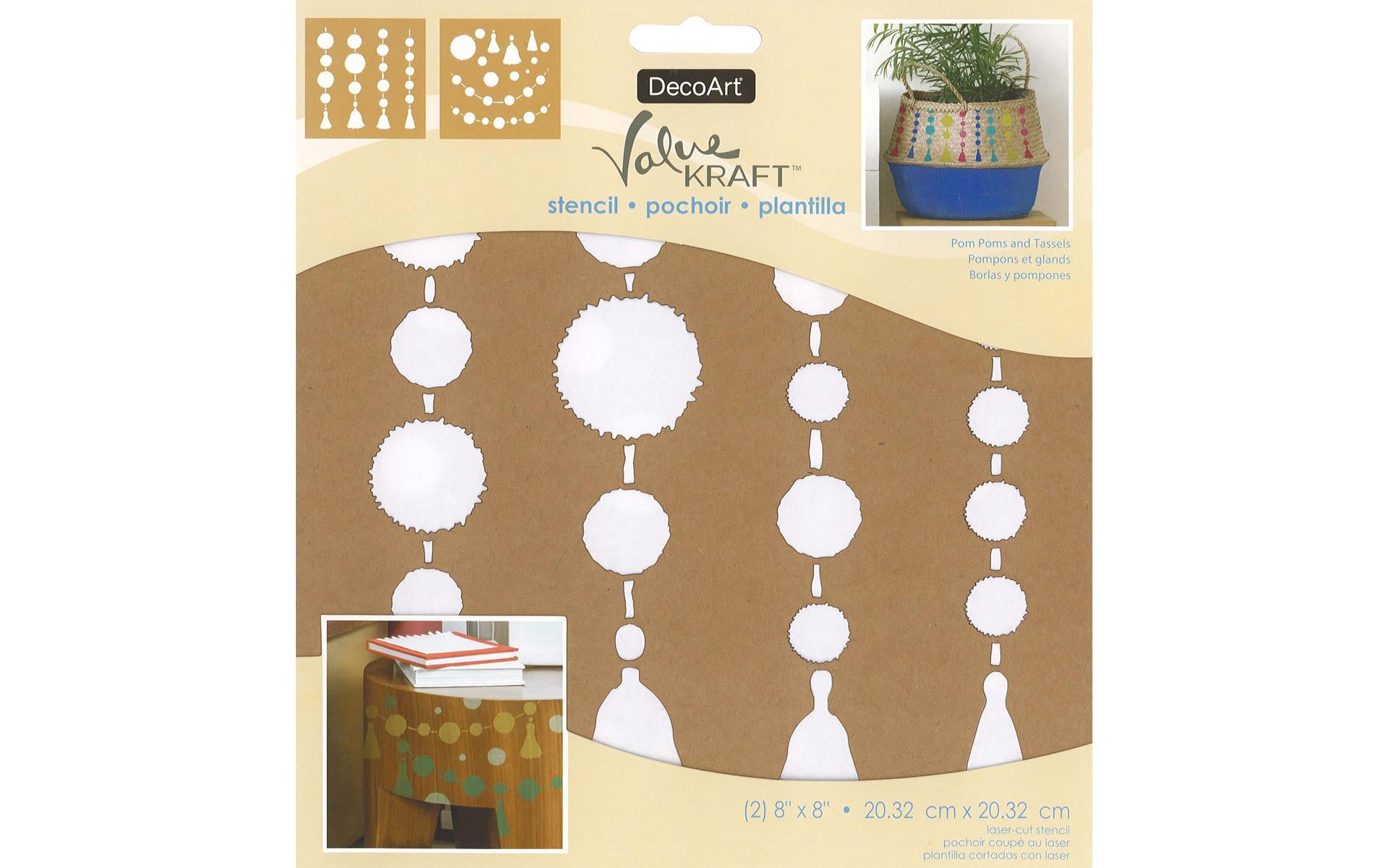 DecoArt Value Kraft Stencils - Pom Poms and Tassels - Walmart.com