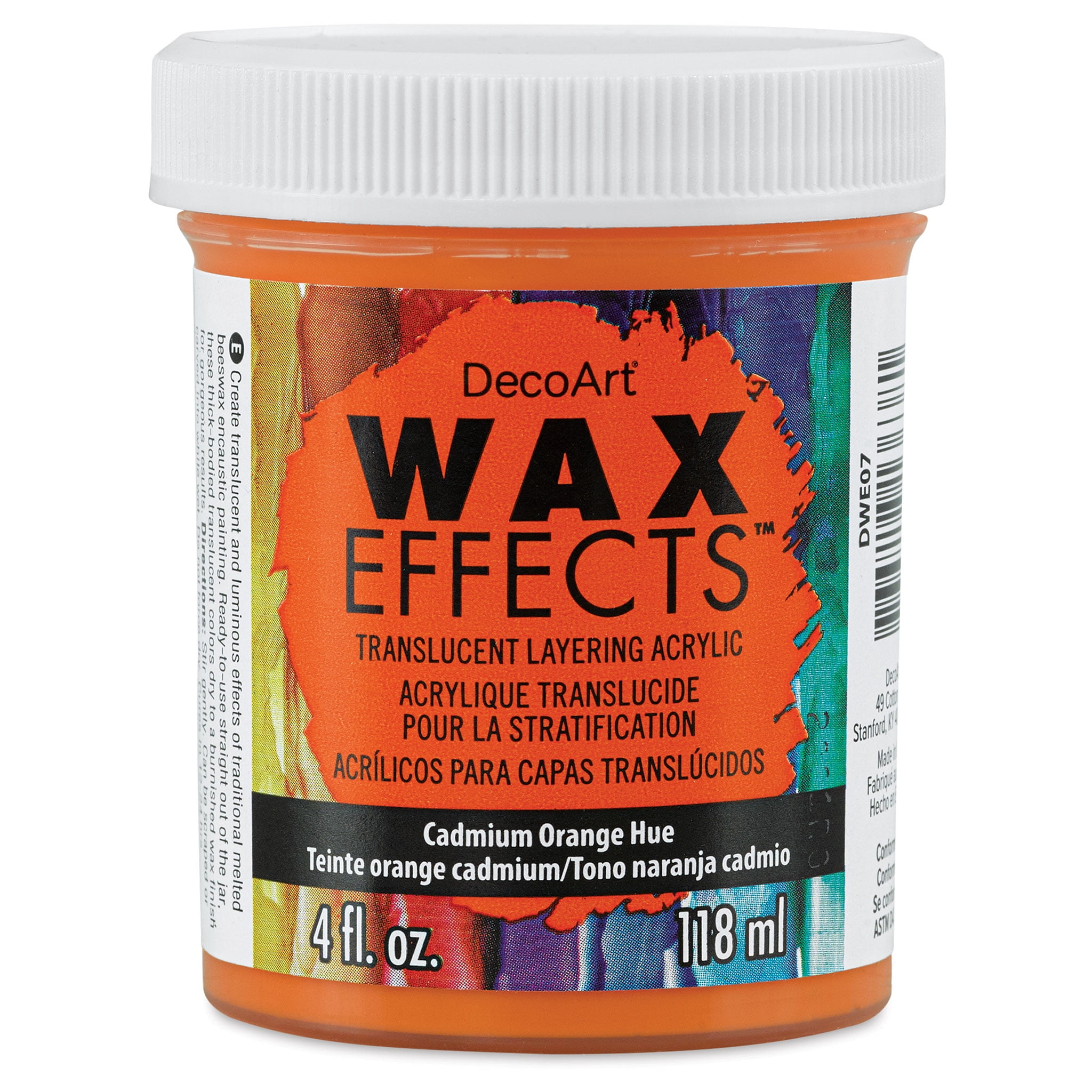 DecoArt Wax Effects Acrylic Paint - Cadmium Orange Hue, 4 oz Jar ...