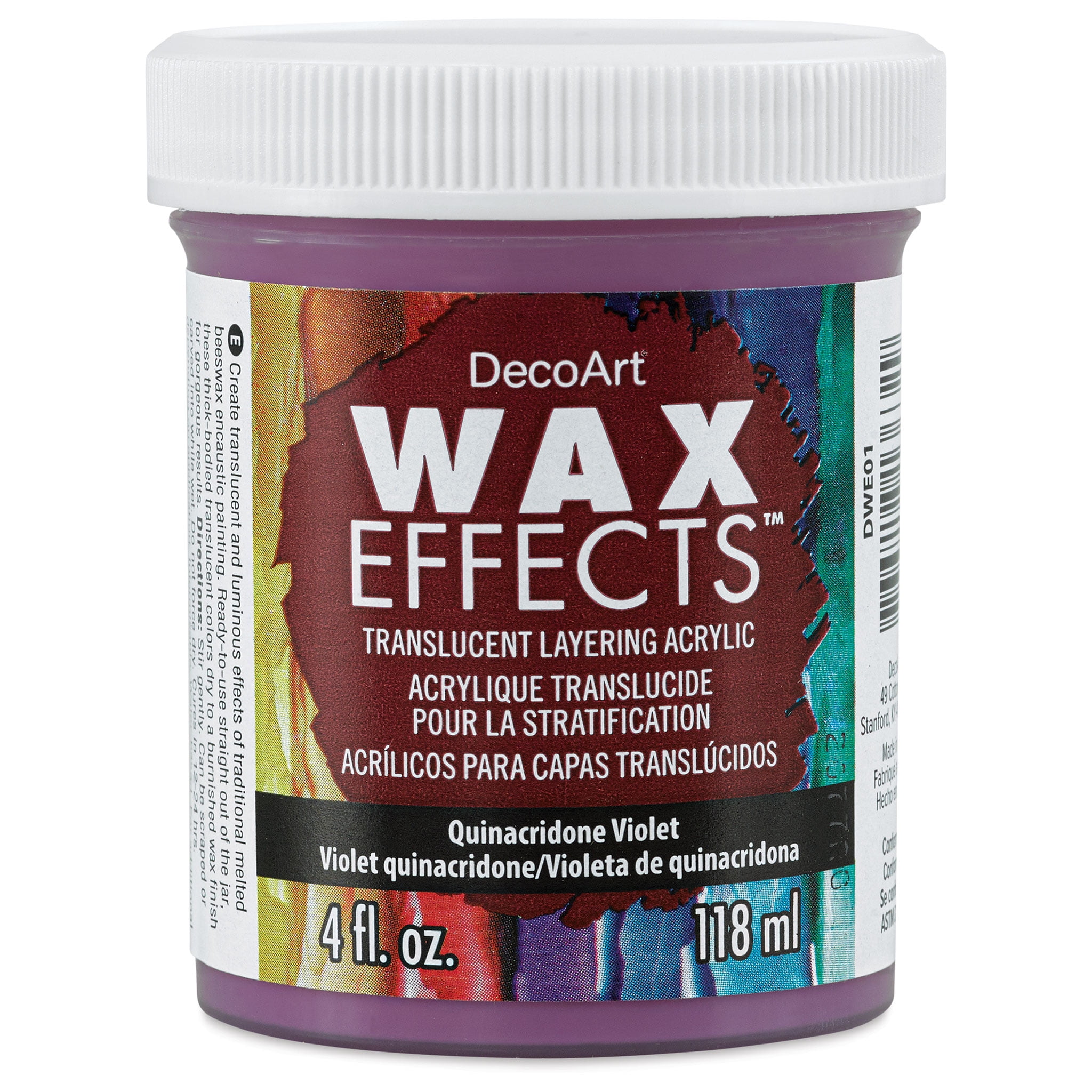 DecoArt Wax Effects Acrylic Paint - Quinacridone Violet, 4 oz Jar ...