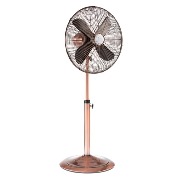 DecoBREEZE 16-Inch Retro Standing Floor Fan, 3-Speed Oscillating ...