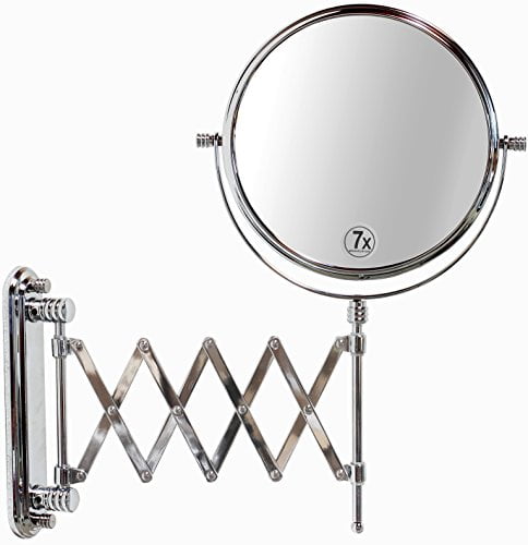 DecoBros 8-Inch Two-Sided Extension Wall Mount Mirror with 7x ...