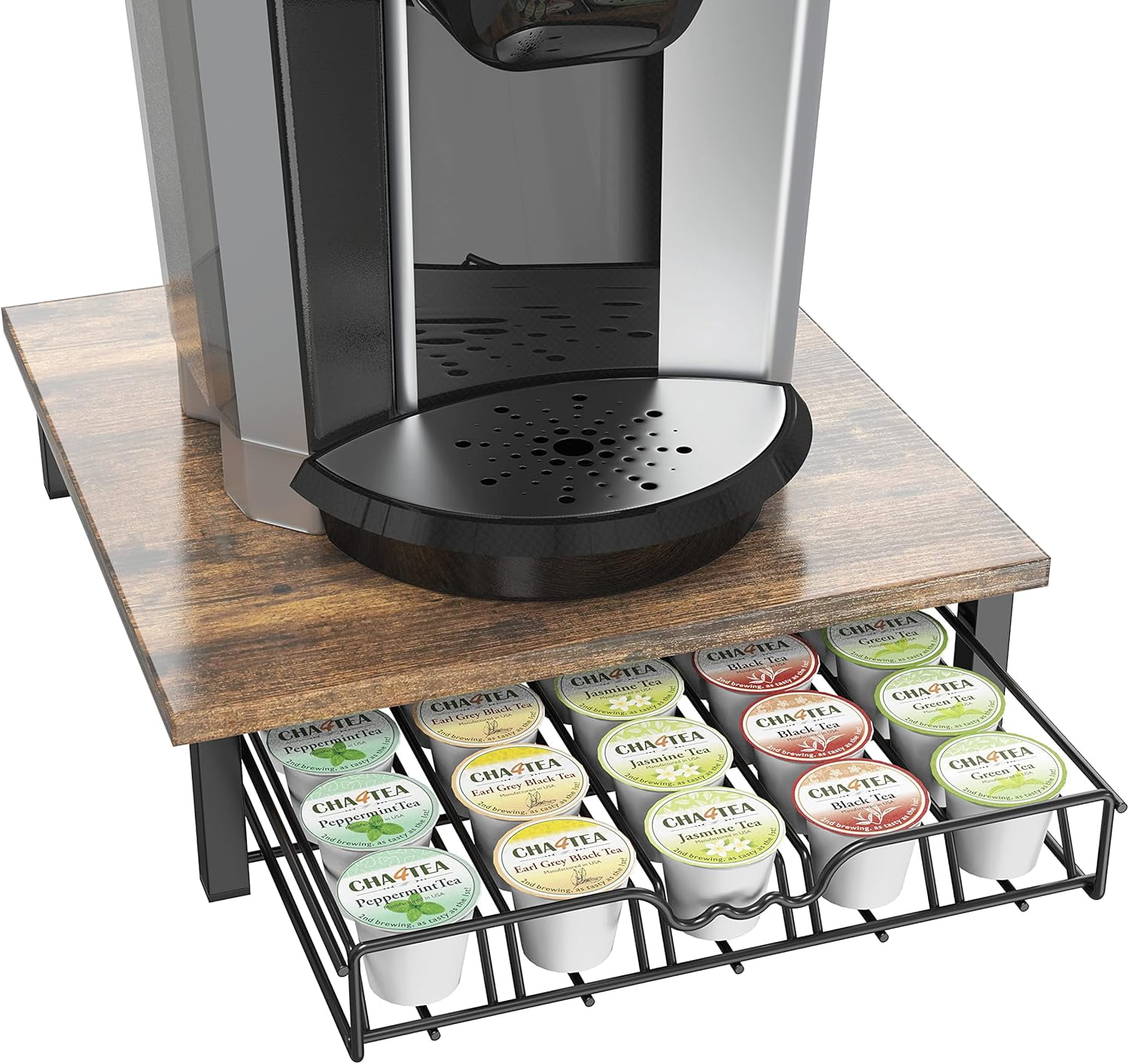 DecoBrothers K-Cup Holder Drawer for 36 Coffee Pods Storage, Black ...