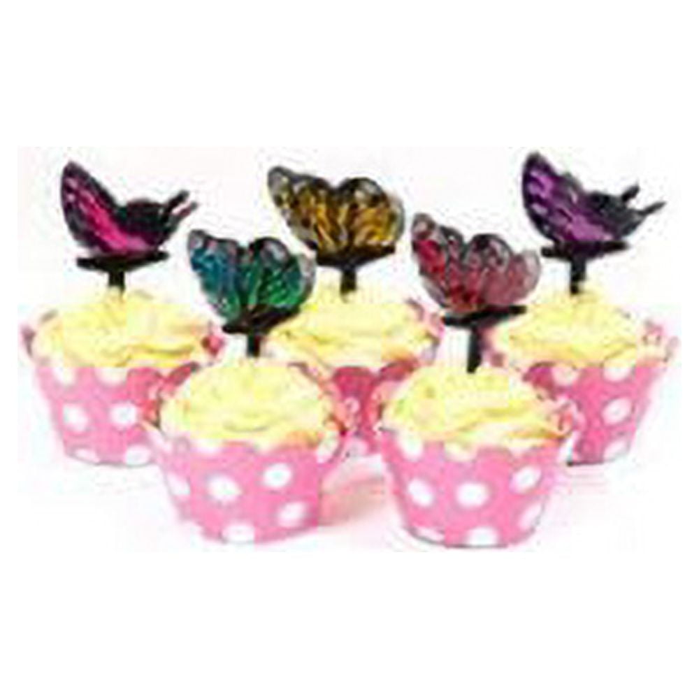 DecoPac Butterflies DecoPic Cupcake Picks (12 Count) - Walmart.com