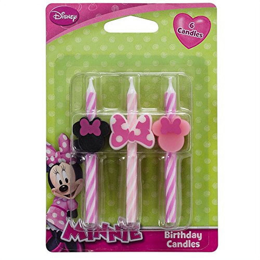 Disney Minnie Mouse Assorted Cake Candles, 3 Inch Size - Pack of 6 ...