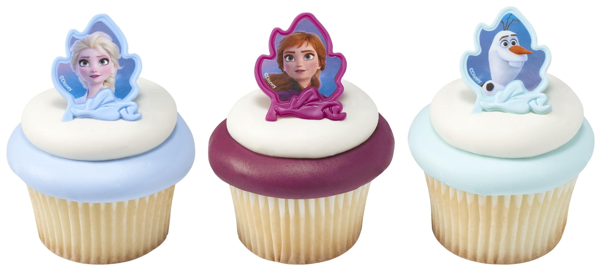 DecoPac Frozen II Rings, Cupcake Decorations Featuring Elsa, Anna, And ...