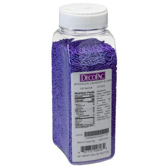 DecoPac Lavender Sprinkles | Extra Large 26oz Pack | Cake Sprinkle Mix ...