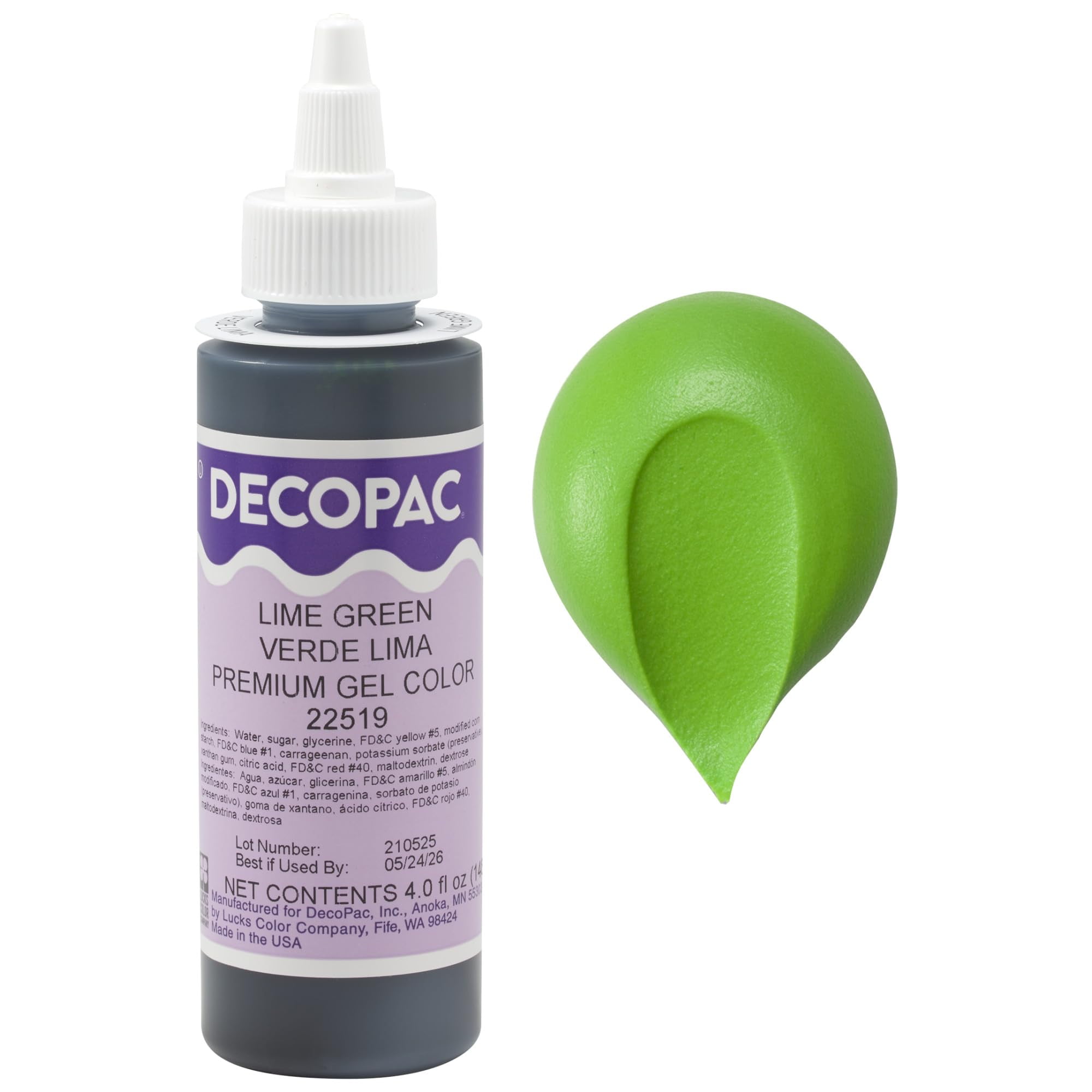 DecoPac Lime Green Trend Premium Gel Color Cake Decorations, Green Food ...