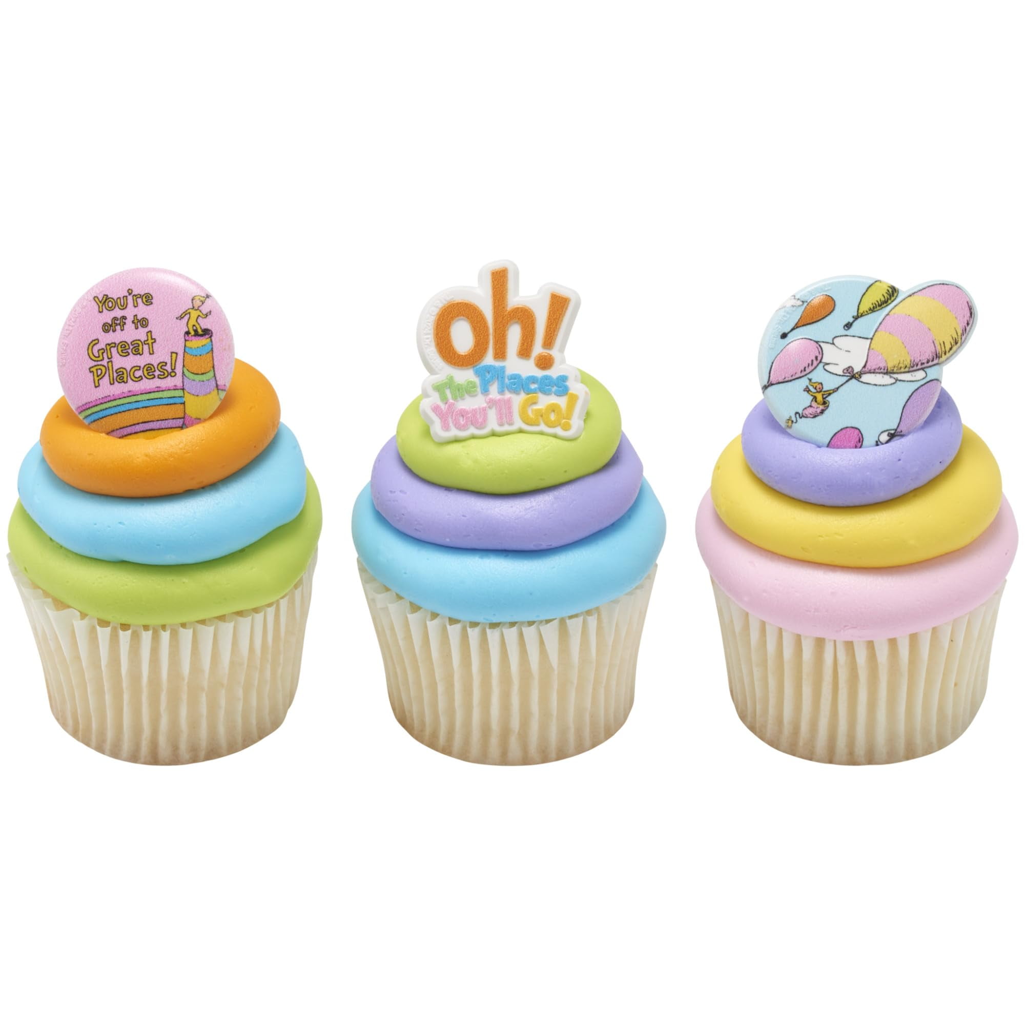 DecoPac Oh, the Places You'll Go! RST1 Cupcake Rings, 24 Dr. Seuss ...