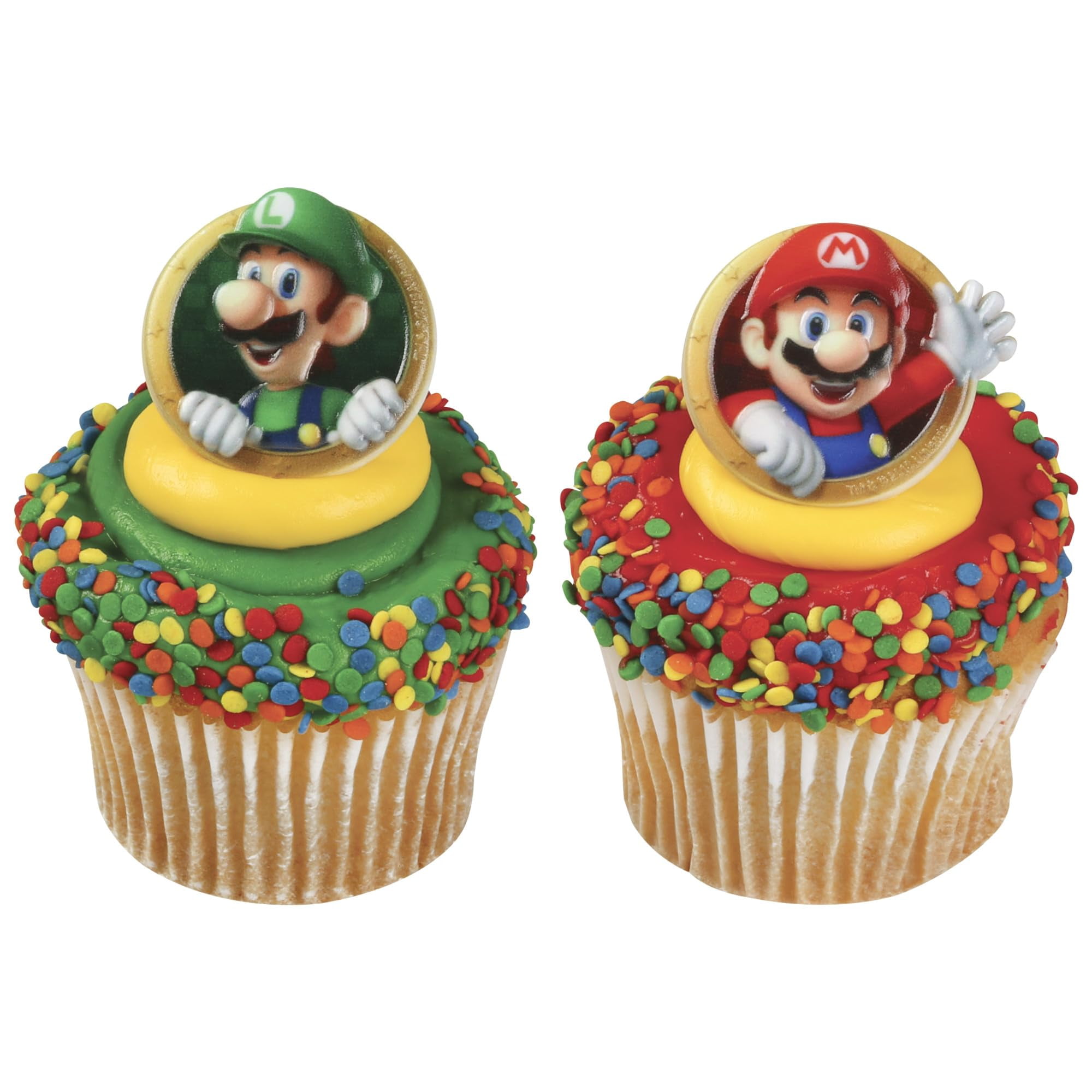 DecoPac Super Mario Rings, 24 Nintendo RST1 Cupcake Decorations ...