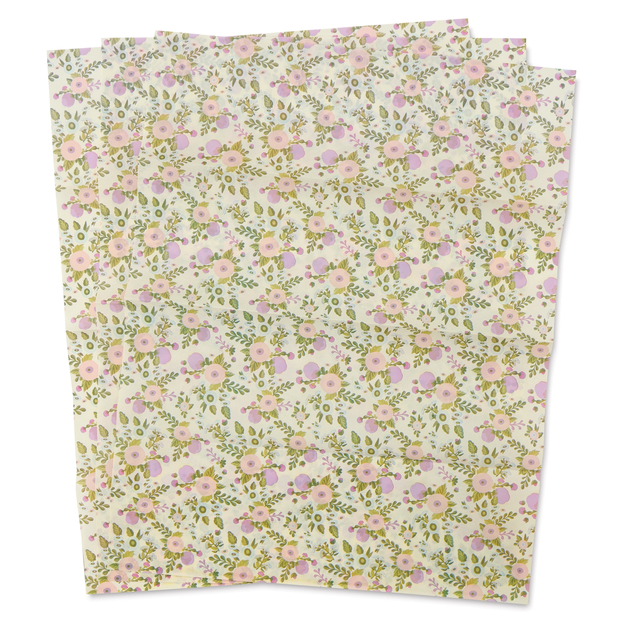 DecoPatch Decorative Papers - Soft Pink/Purple Floral, Pkg of 3, 12" x ...