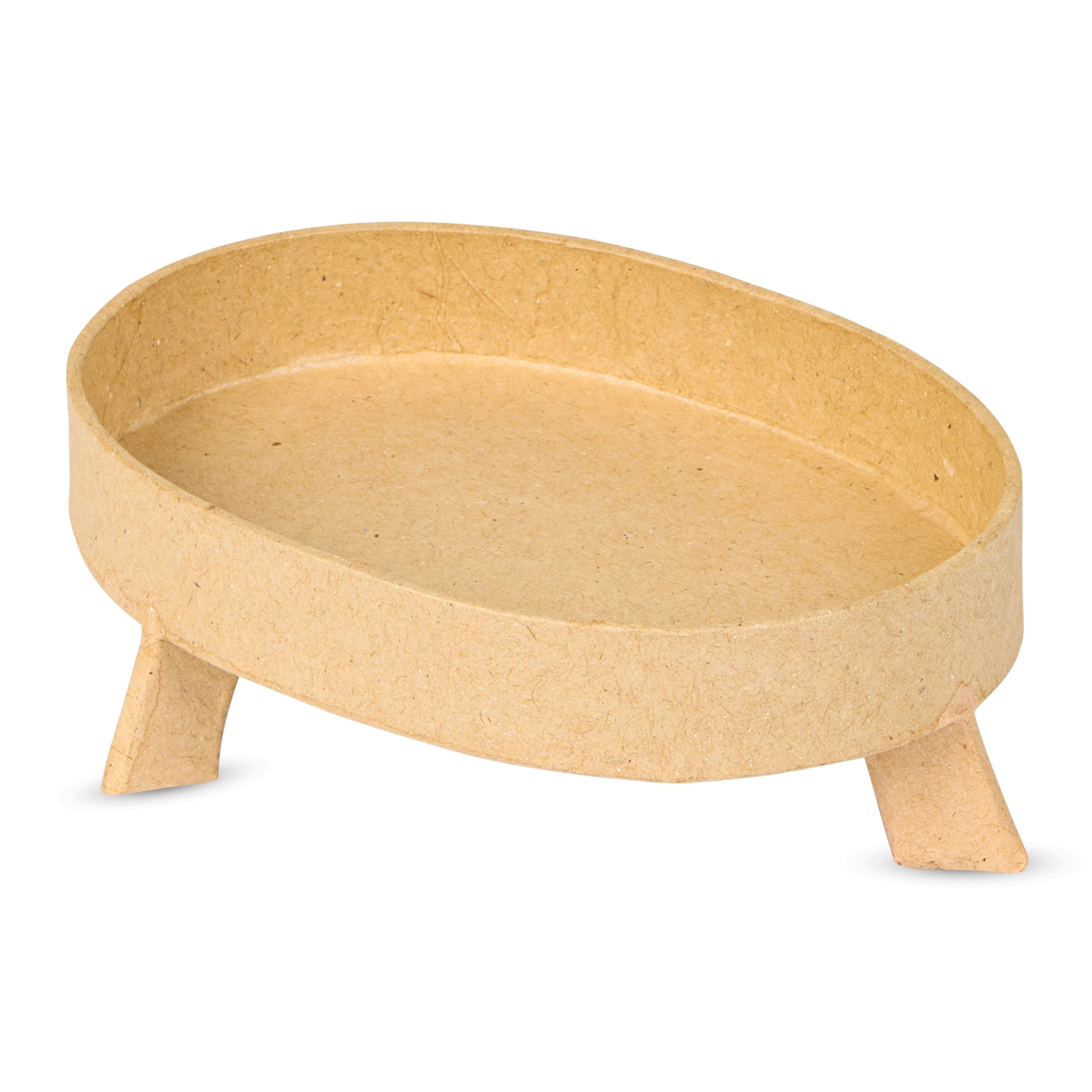 DecoPatch Paper Mache Tray - Oval, 3 Legs, 3-1/2" x 1-1/2" x 5 ...