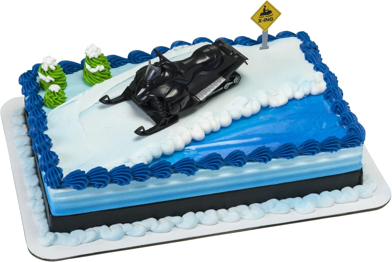 DecoSet Powder Cake Topper, 2 Piece Snow Sports Cake Decoration With ...