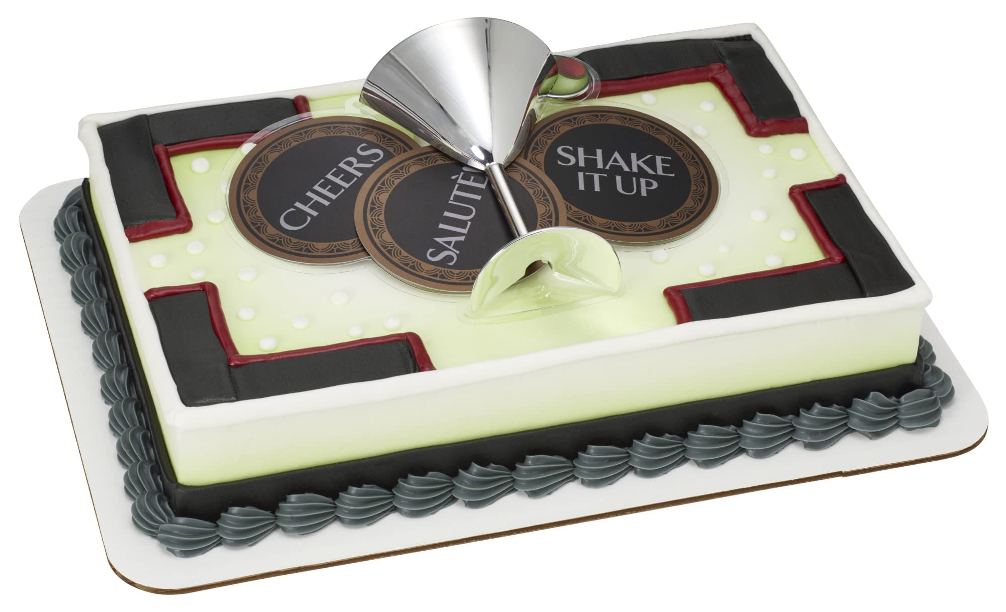 DecoSet Shake It FEV6 Up Cake Topper, 4 Piece Martini Cocktail Themed ...