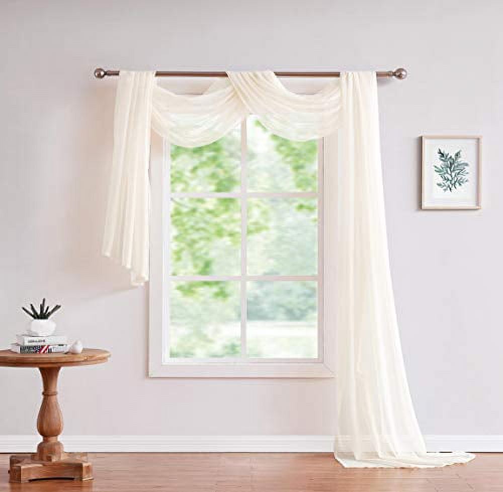 DecoSource - Sheer Window Scarf Fabric Sheer Voile Curtain for Window ...