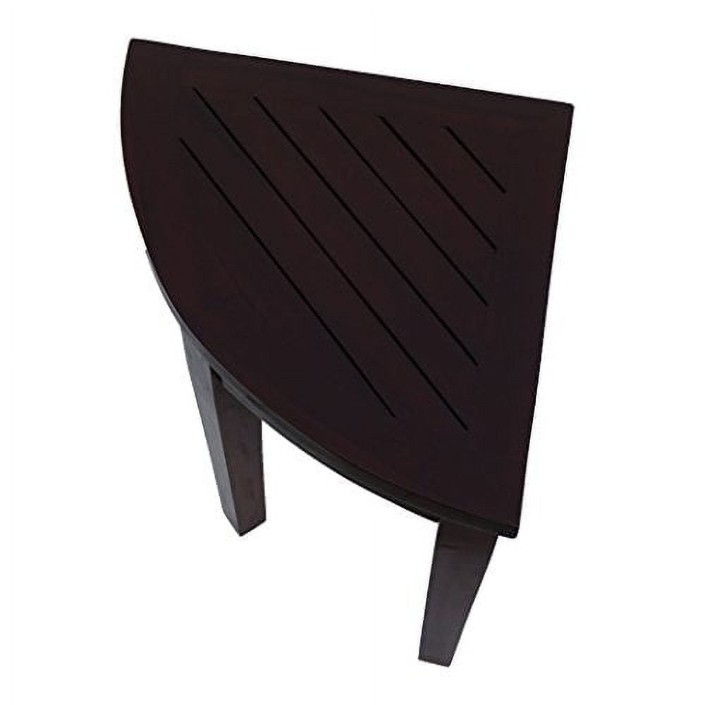 DecoTeak Snazzy Corner Brown Waterproof Teak Wood Shower Bench Stool ...