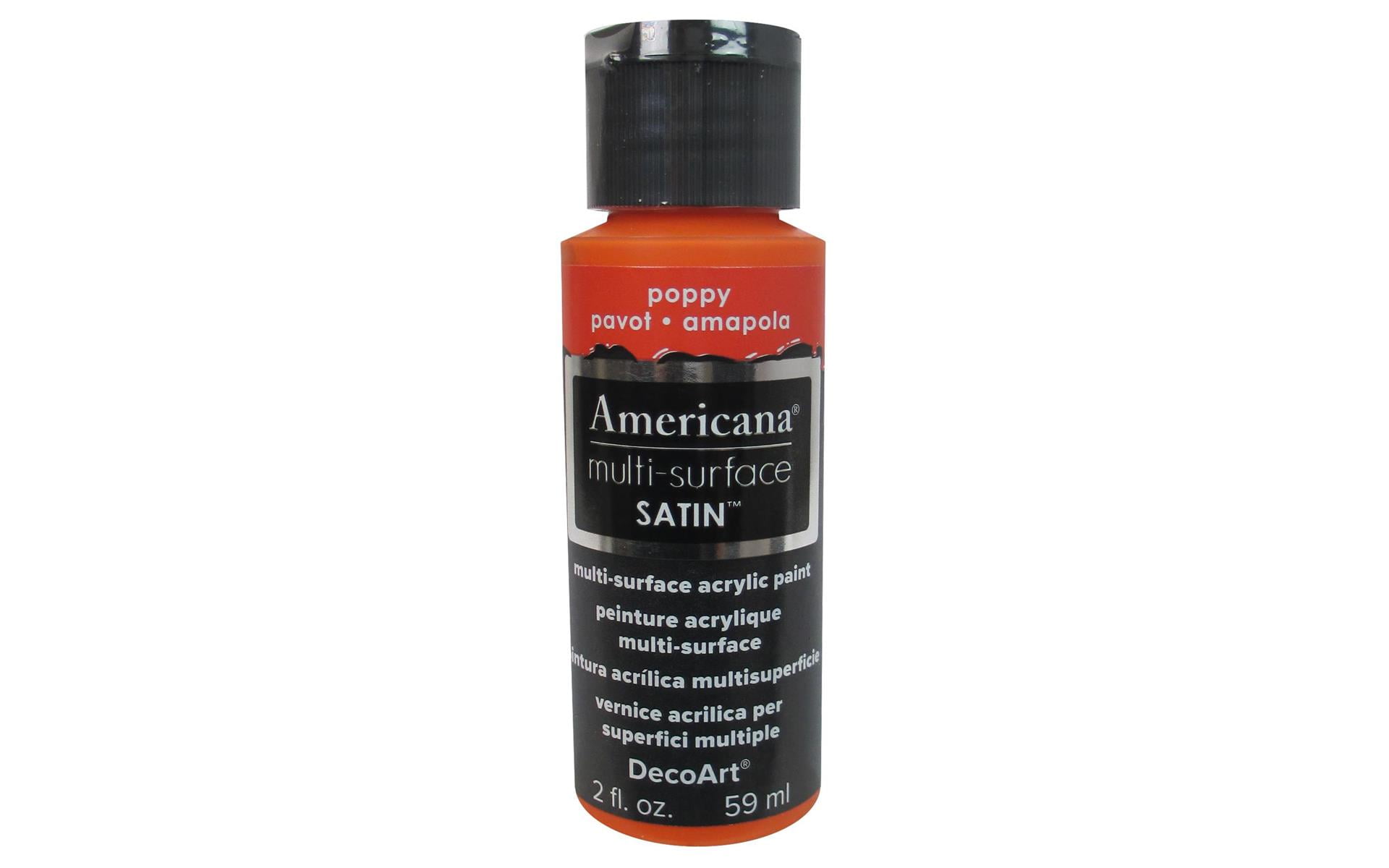 DecoArt Americana Multi-Surface Satin Acrylics Paint, 2-Ounce, Poppy ...