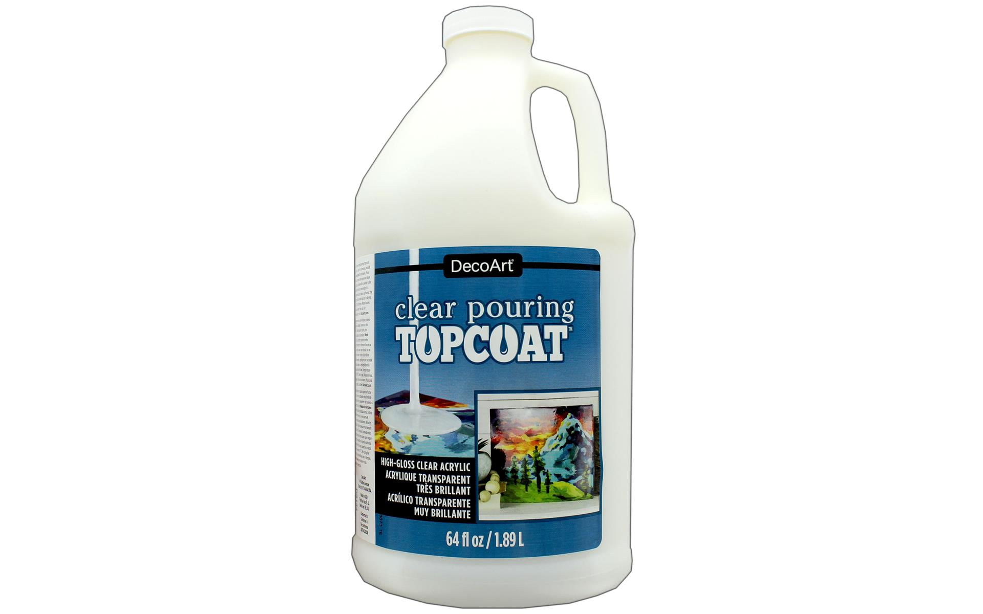 DecoArt High-Gloss Clear Pouring Topcoat 64oz, Glossy Finish, One-Step ...