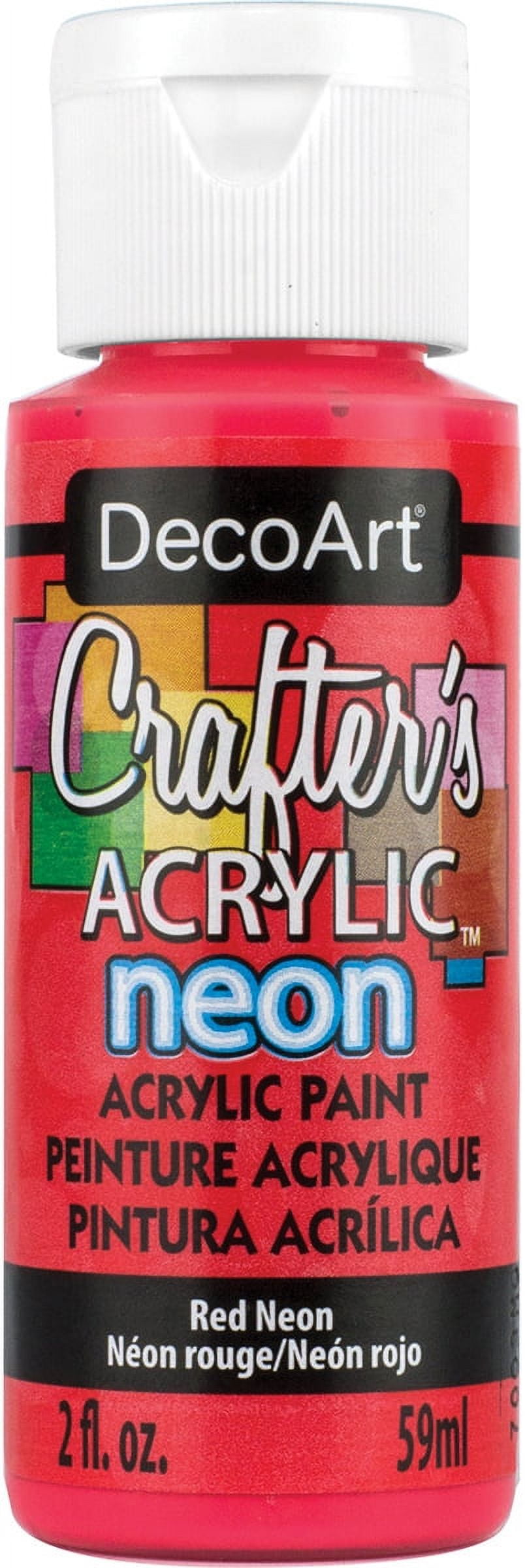 DecoArt Crafter's Acrylic All-Purpose Specialty Paint 2oz-Red Neon ...