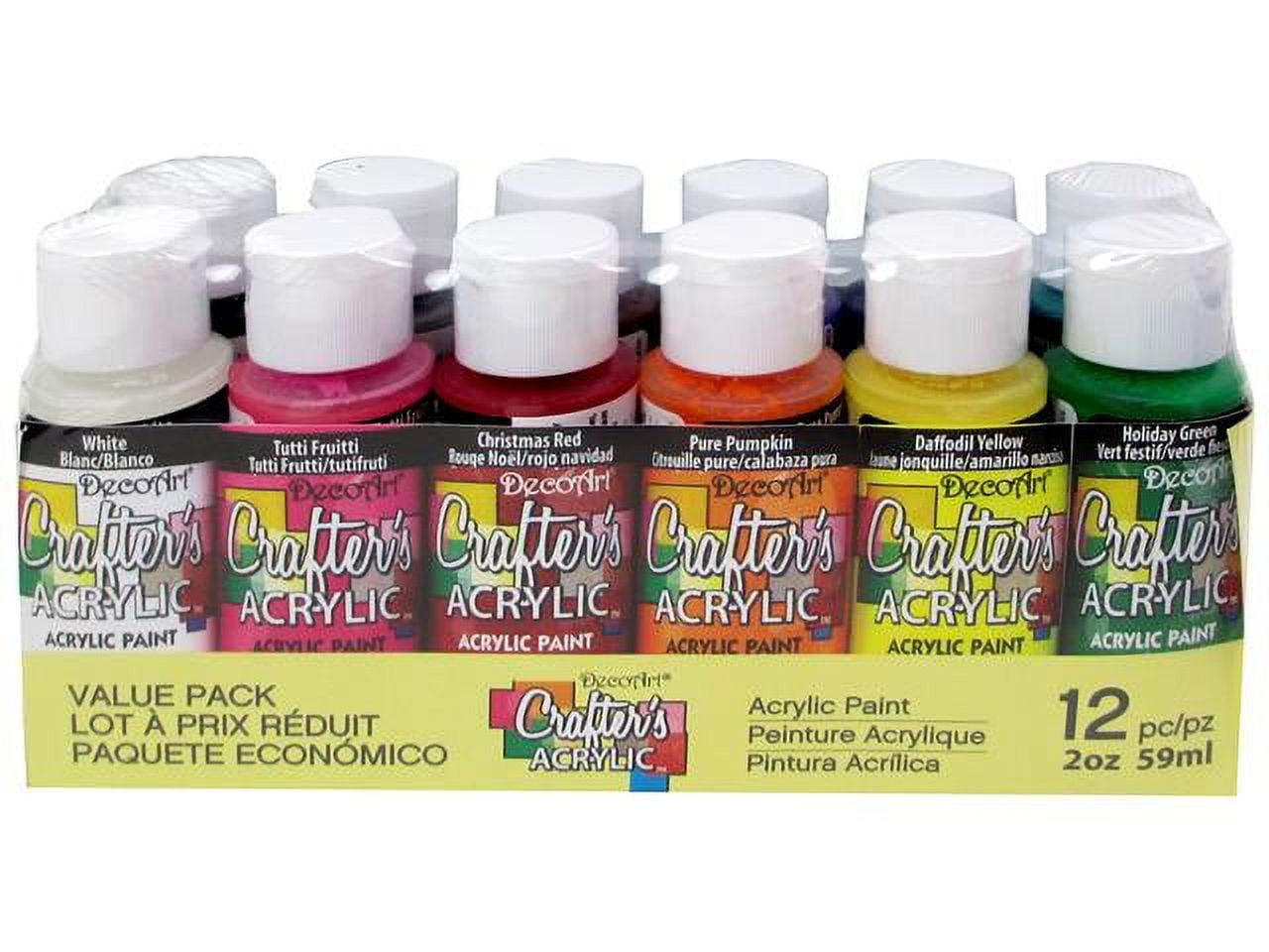 Decoart Crafter's Acrylic Paint Value Pack 12pc - Walmart.com