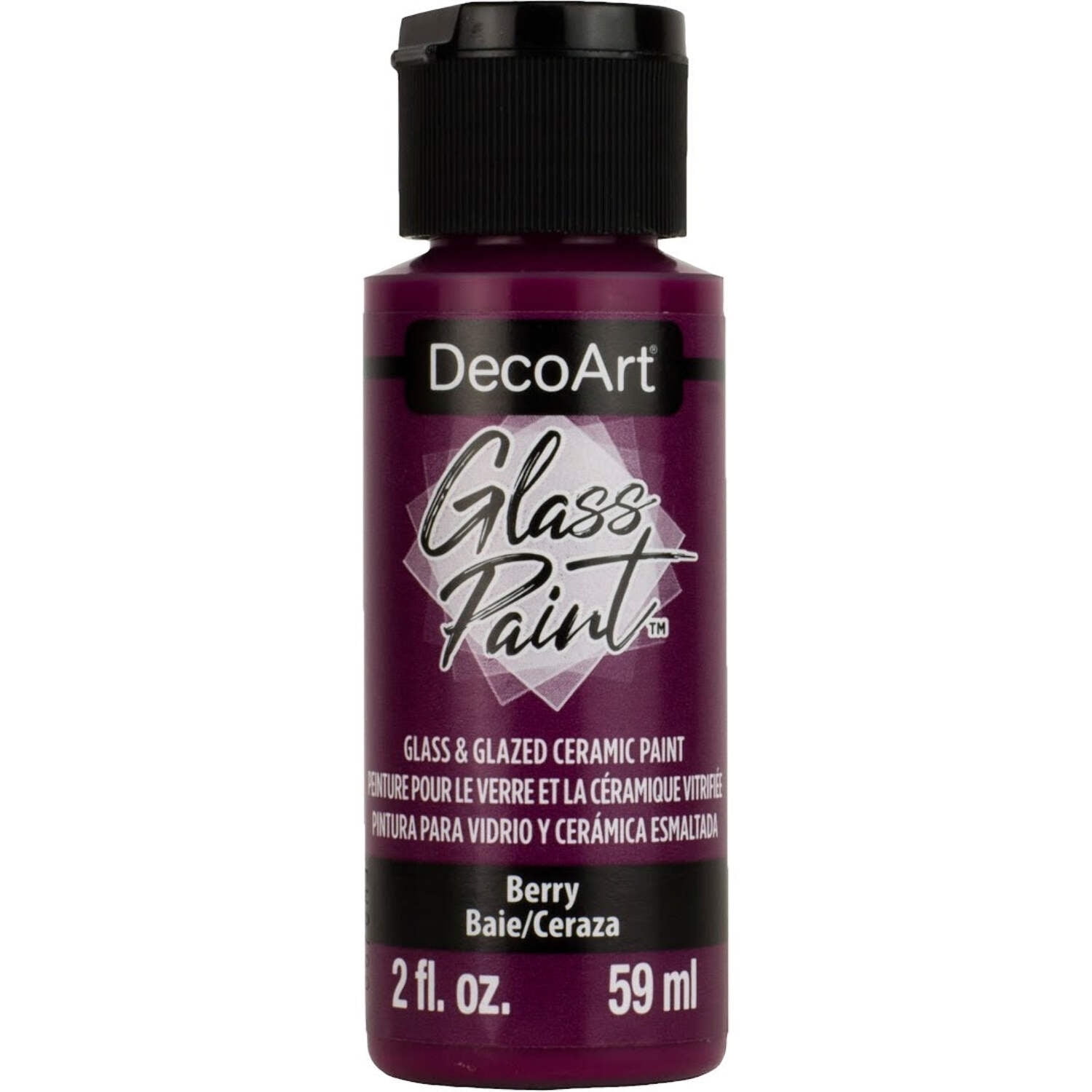 DecoArt Glass Paint, 2 fl oz, Durable Satin Finish Paint for Glass and ...
