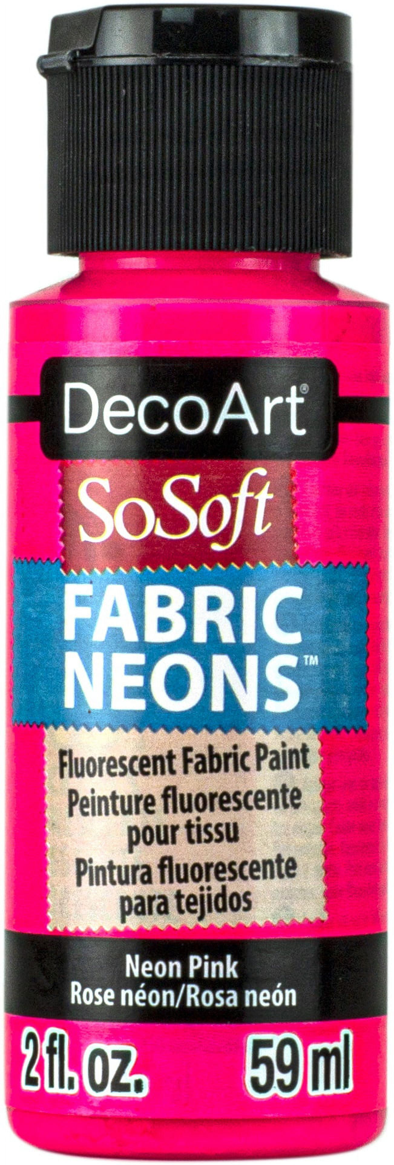 DecoArt SoSoft Fabric Neons Acrylic Paint 2oz-Neon Pink - Walmart.com