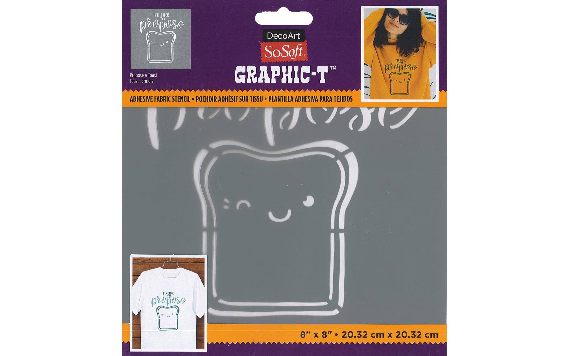 Decoart SoSoft Fabric Stencil 8x8" Propose A Toast - Walmart.com