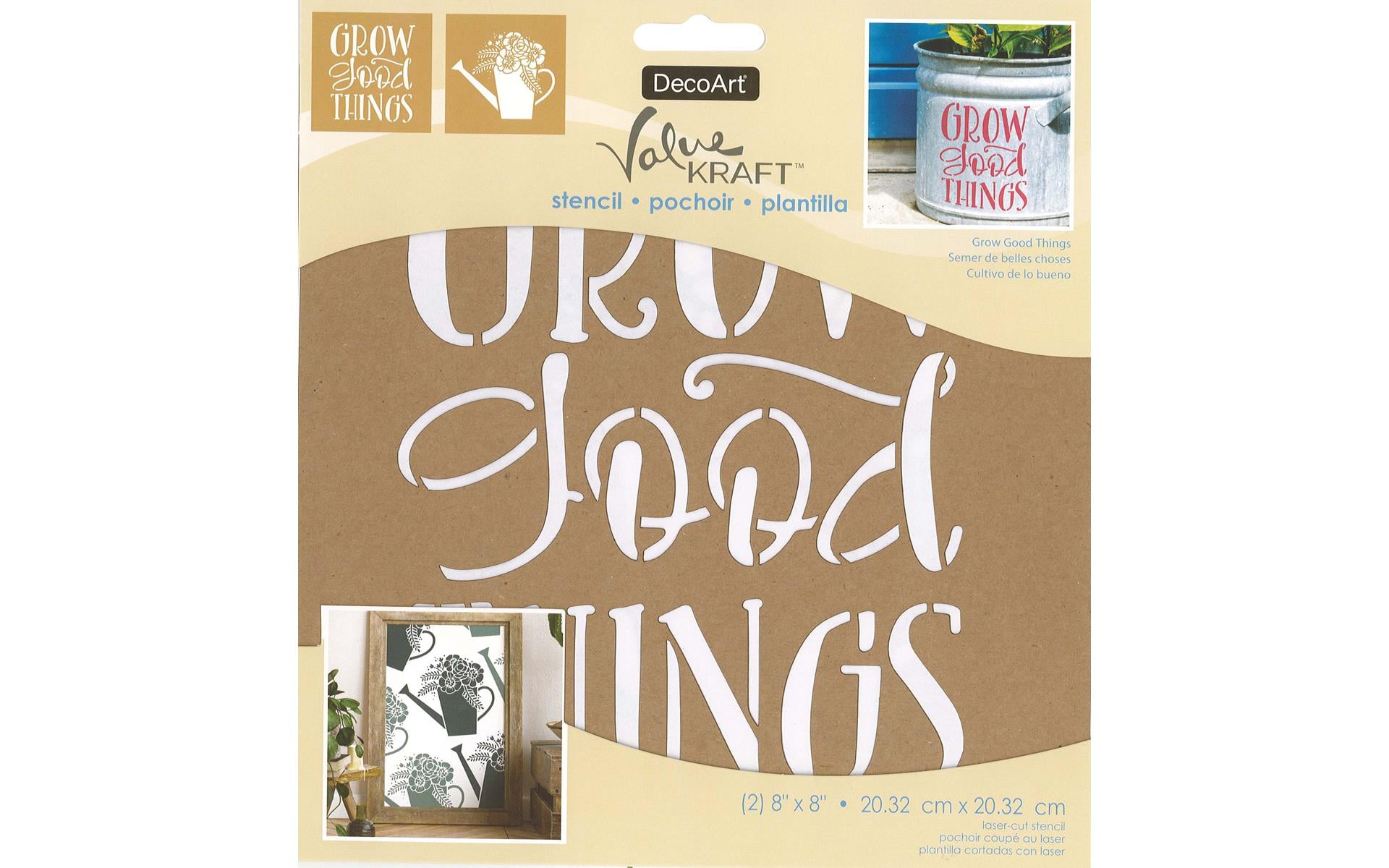 Decoart Value Kraft Stencil 8x8 Grow Good Things - Walmart.com
