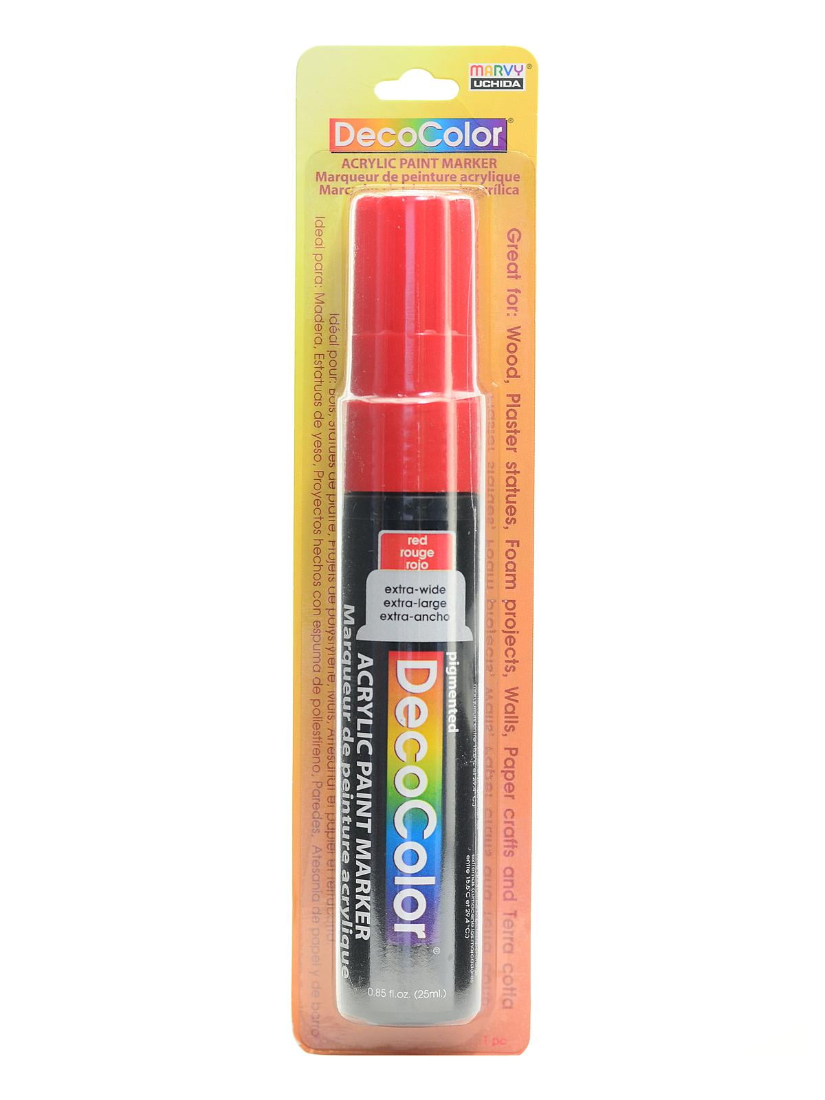 Decocolor Acrylic Paint Markers red, extra wide tip (pack of 3 ...