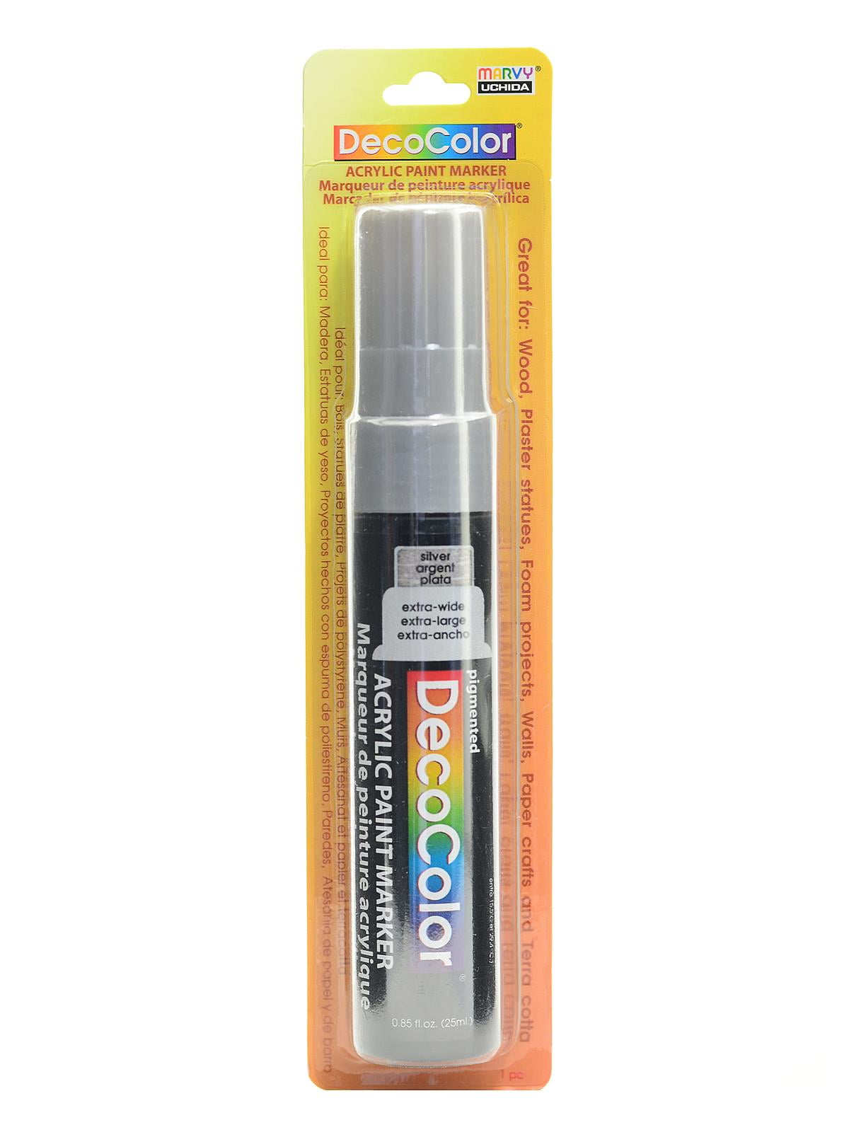 Decocolor Acrylic Paint Markers silver, extra wide tip (pack of 3 ...